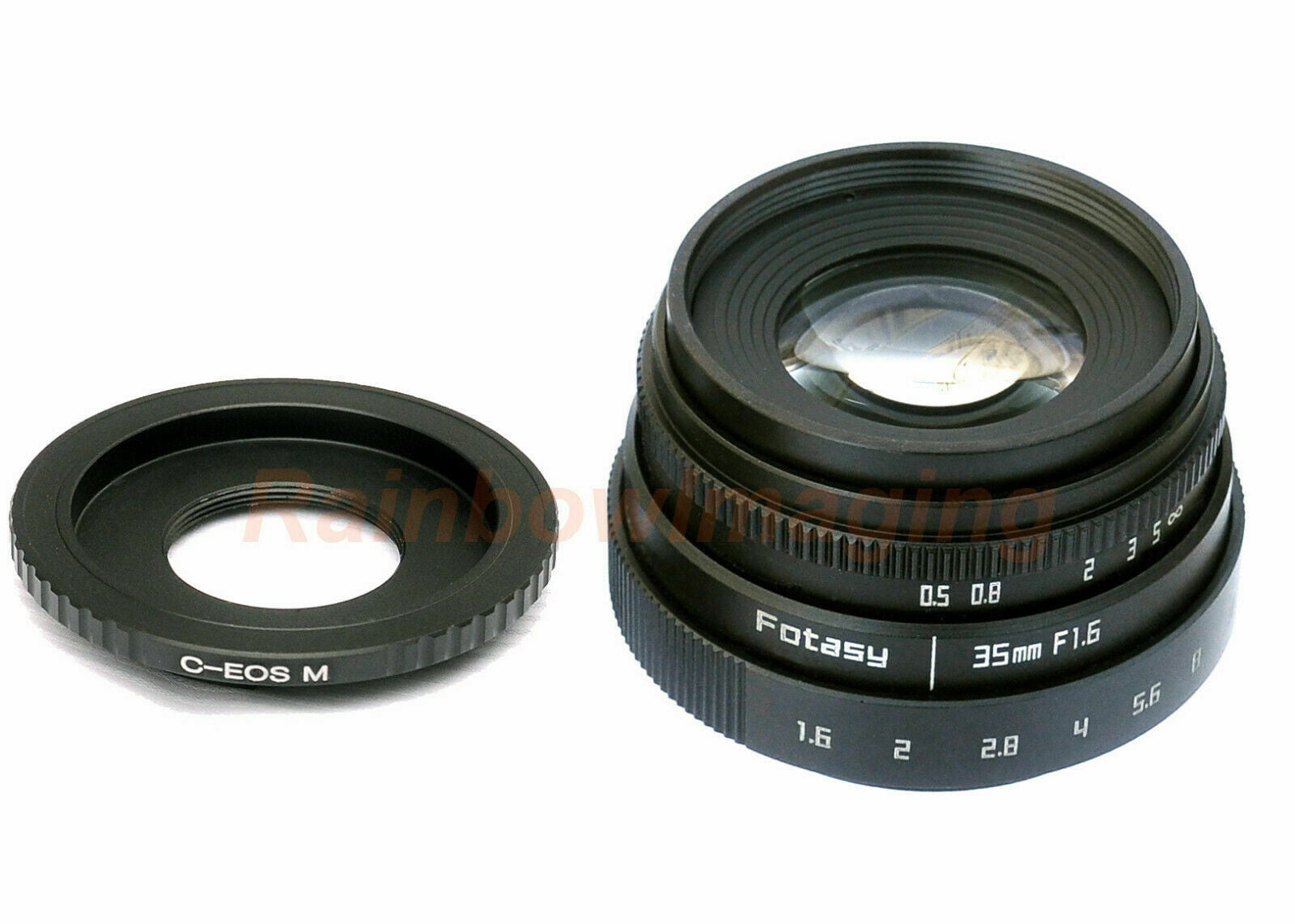 Fotasy 35MM APS-C F1.6 MC Lens +Adapter for Canon EF-M M1 M2 M3 M5 M6 ...