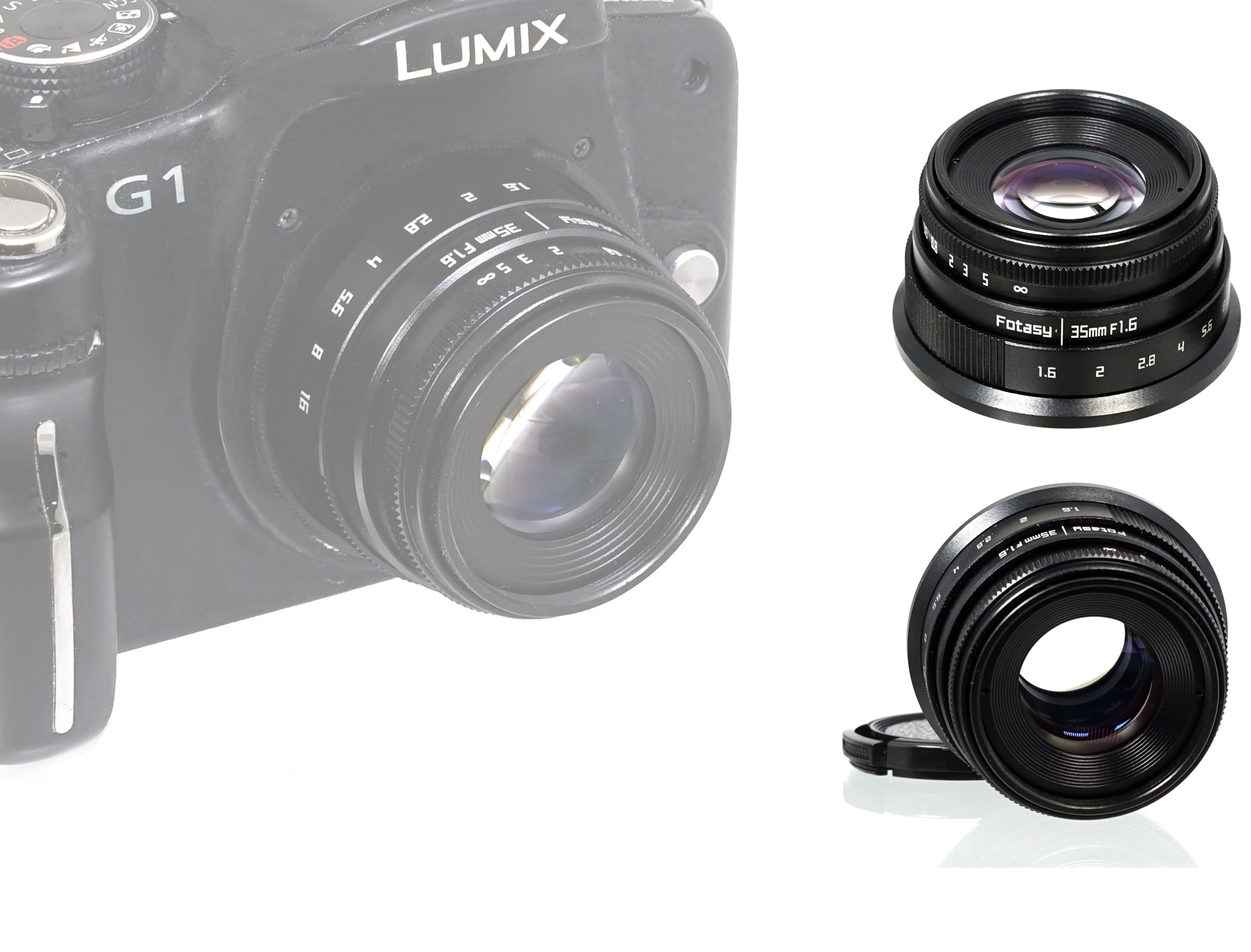 Fotasy Manual 35mm f1.6 APSC Lens for M43 MFT Micro 4/3 Mirrorless ...