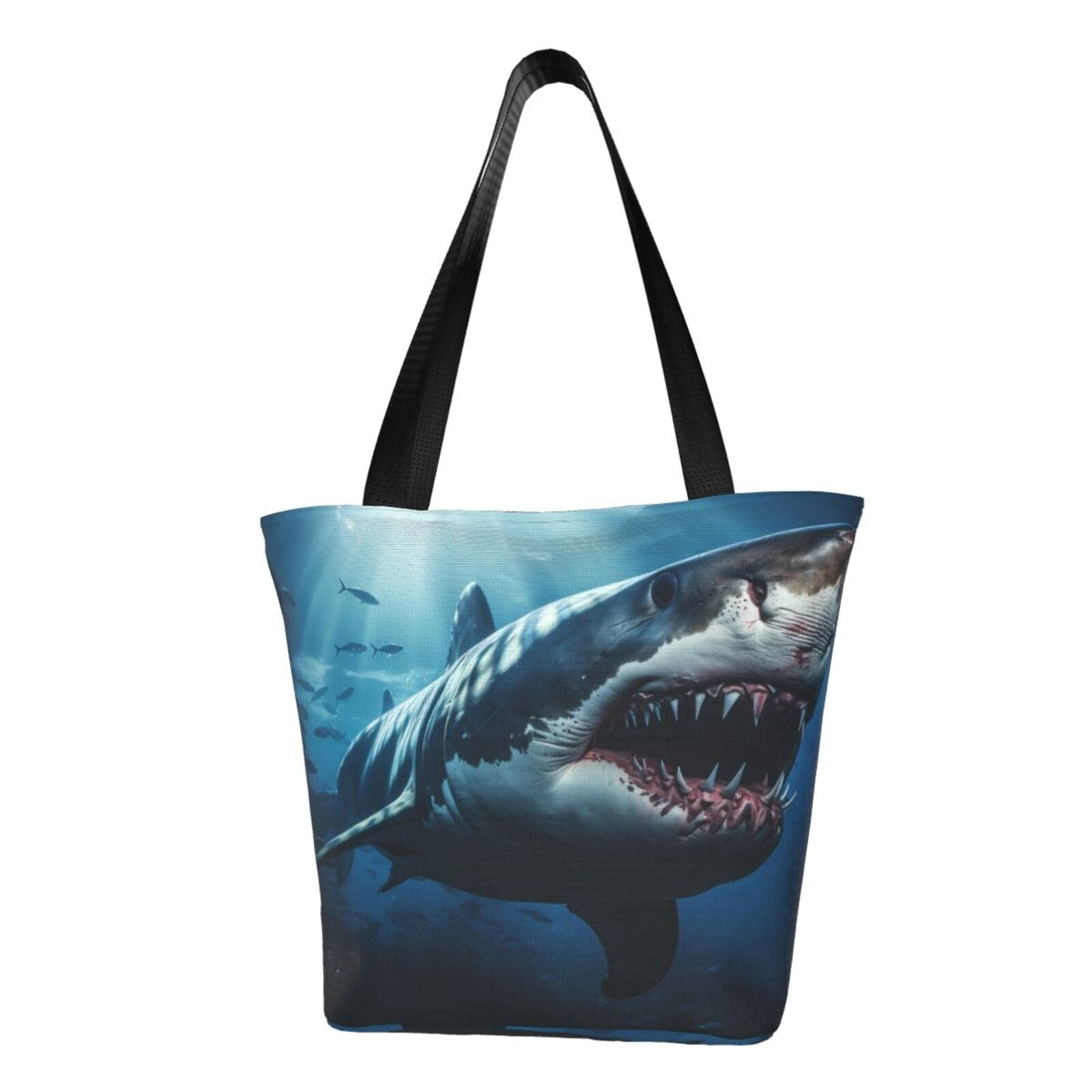 Fotbe 3D Realistic Shark Pattern Beach Tote,Shoulder Handbag,Spacious ...