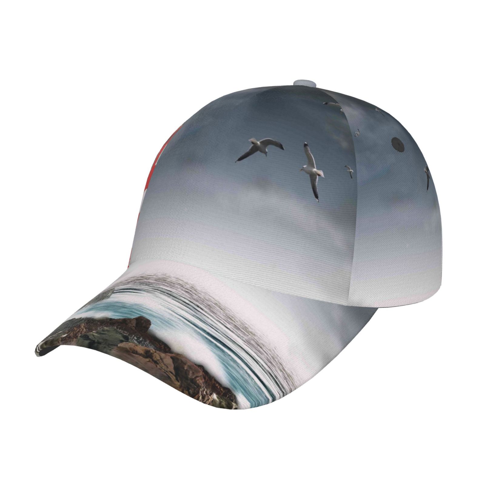 Fotbe 3d Lighthouse In The Surf Baseball Cap, 3d Lighthouse In The Surf ...