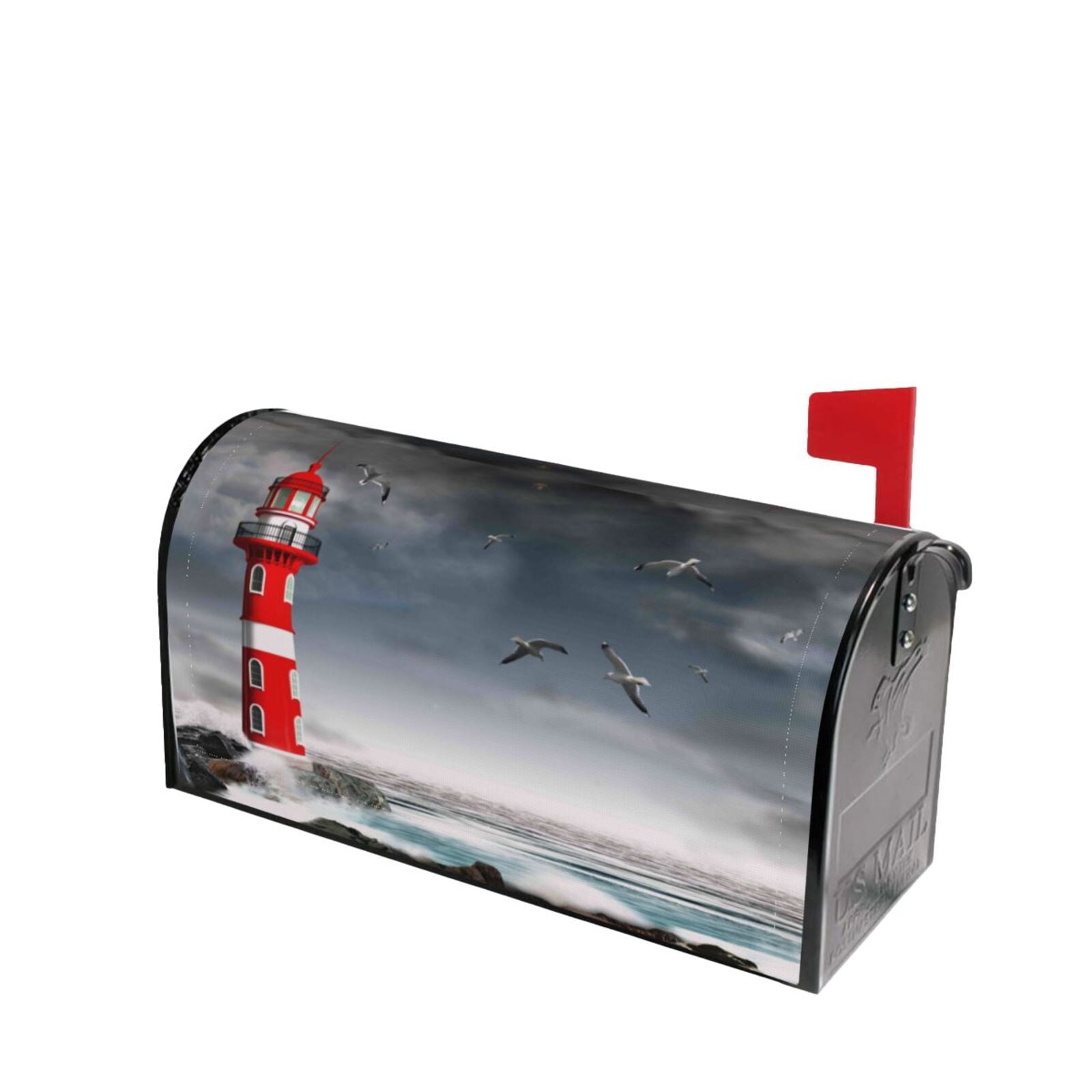 Fotbe 3d Lighthouse in the Surf Mailbox Covers Post Letter Box Cover ...