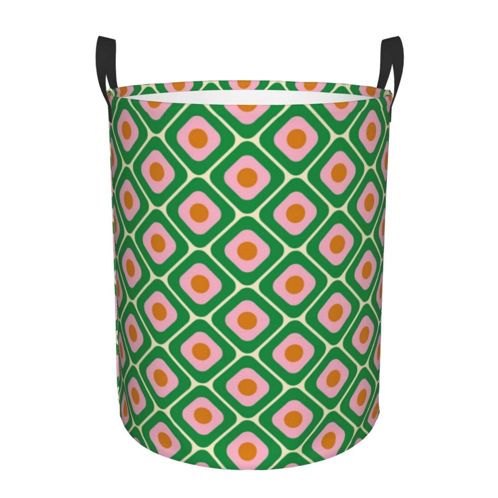Fotbe 60s and 70s Style Laundry Basket with Handles, Waterproof Large ...