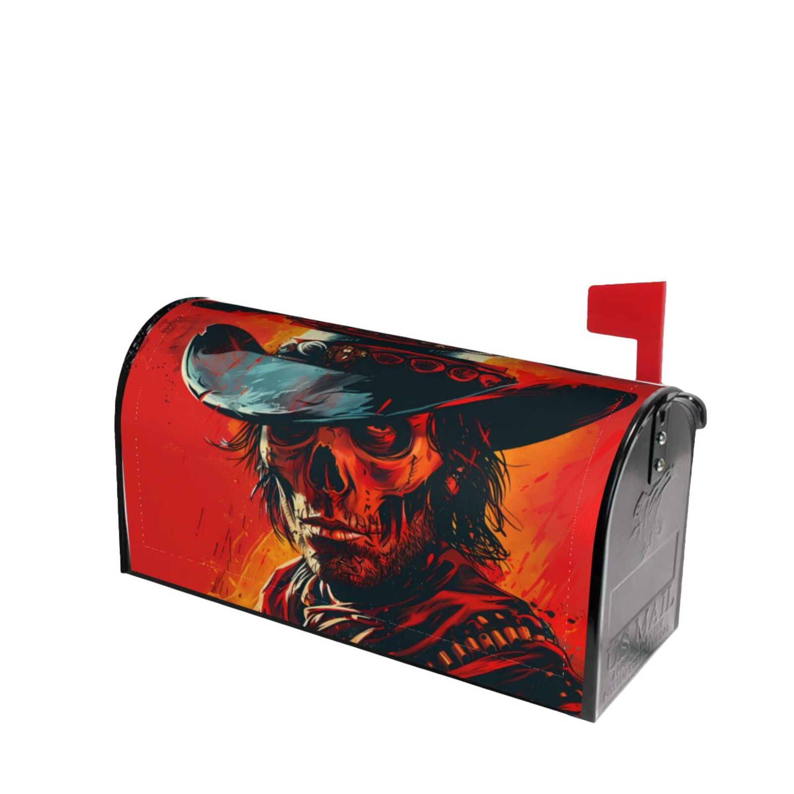 Fotbe 60s Western Skull Cowboy Mailbox Covers Post Letter Box Cover ...