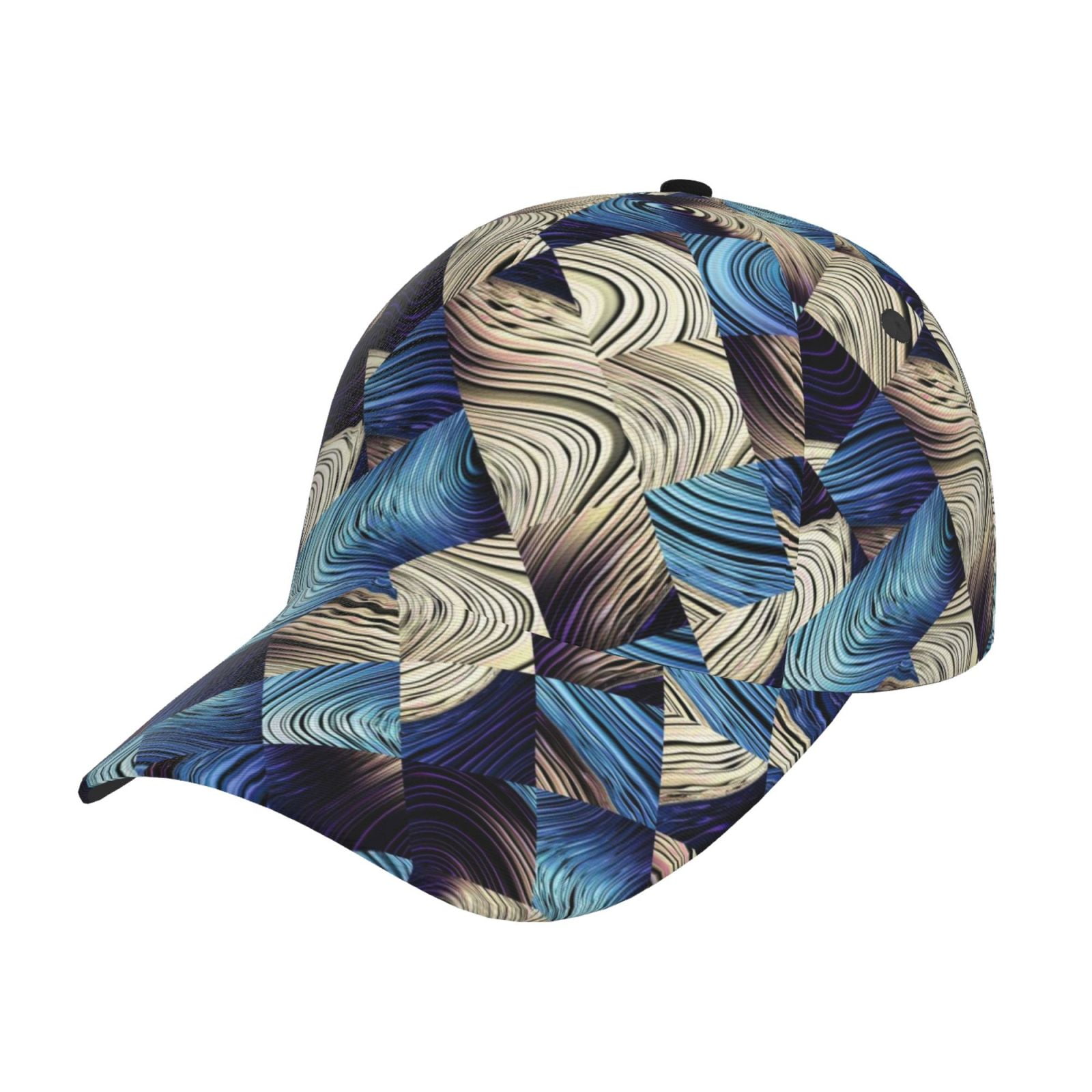 Fotbe Abstract Blue Squares Baseball Cap, Abstract Blue Squares Print ...