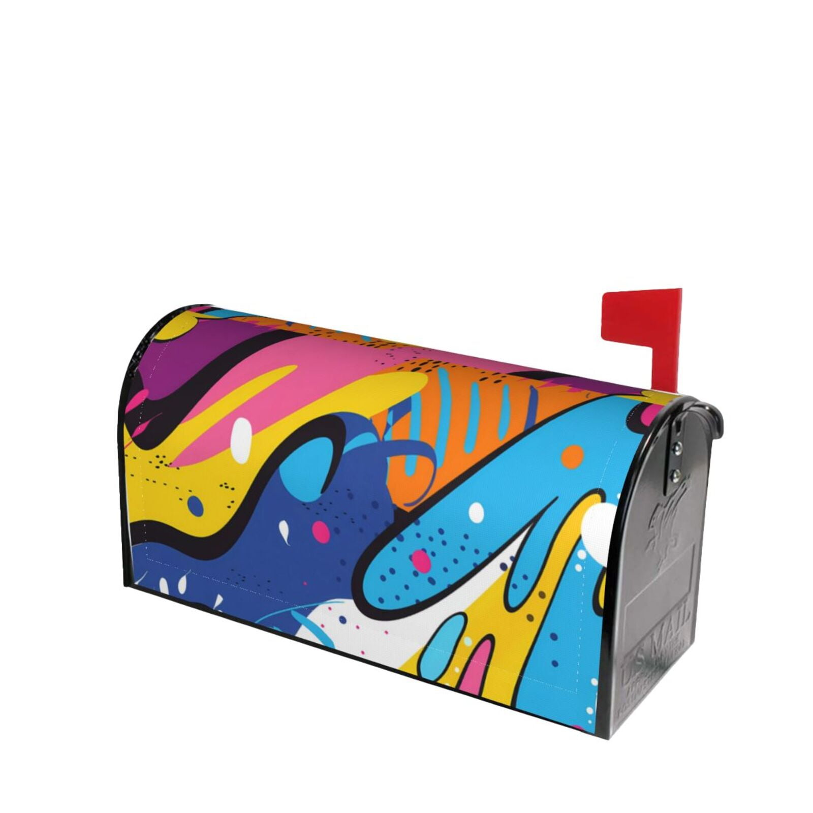 Fotbe Abstract Color Splash Mailbox Covers Post Letter Box Cover Garden ...