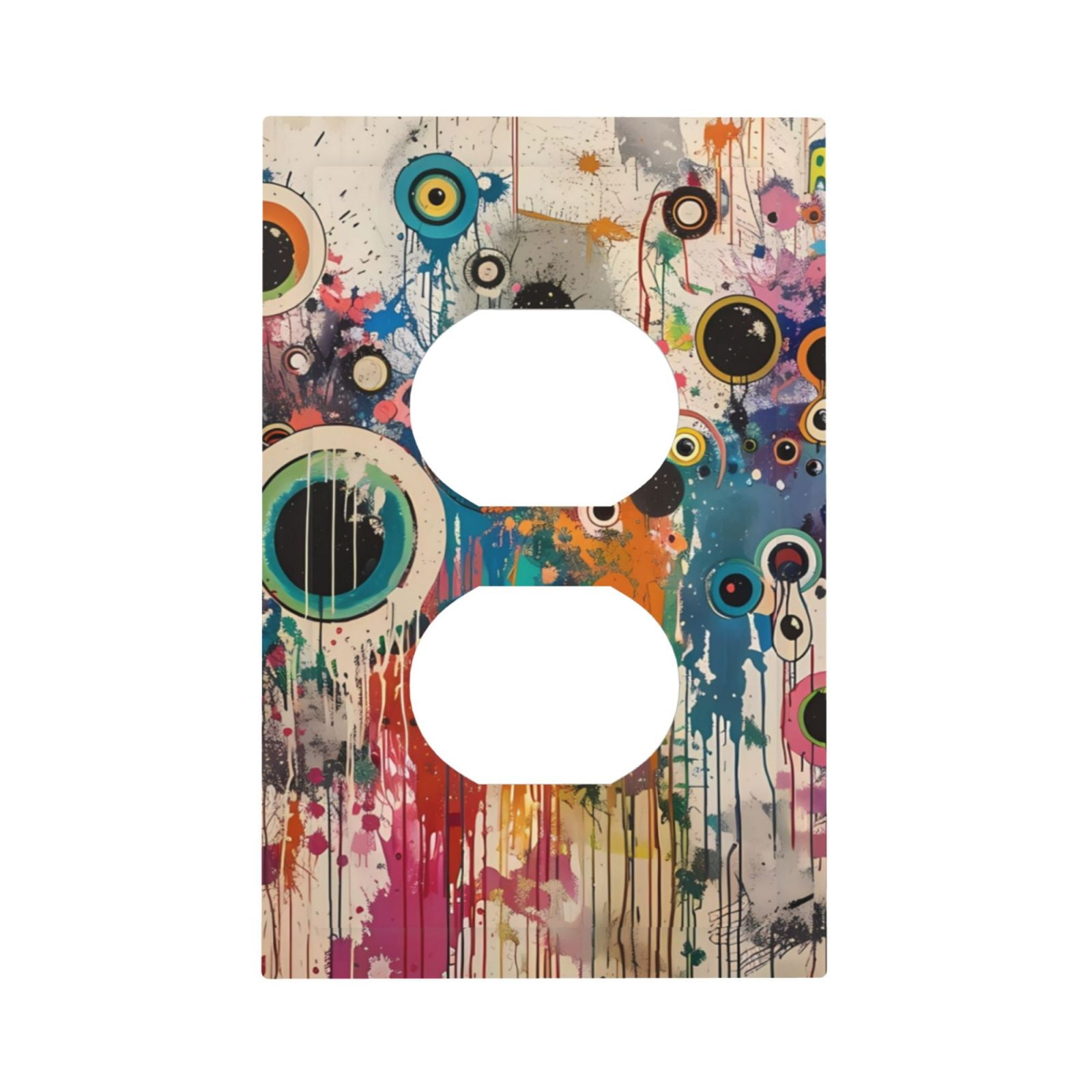Fotbe Abstract Colorful Dripping Circles Print Duplex Receptacle Wall ...