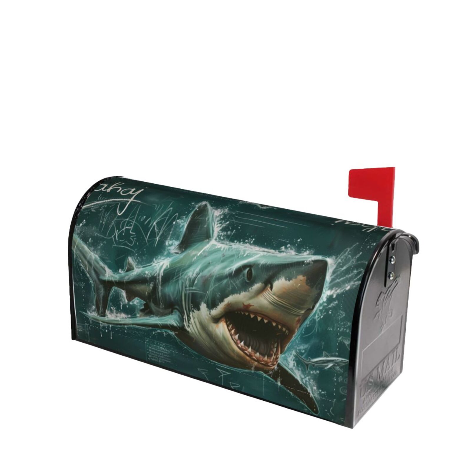 Fotbe Abstract Geometric Shark Mailbox Covers Post Letter Box Cover ...