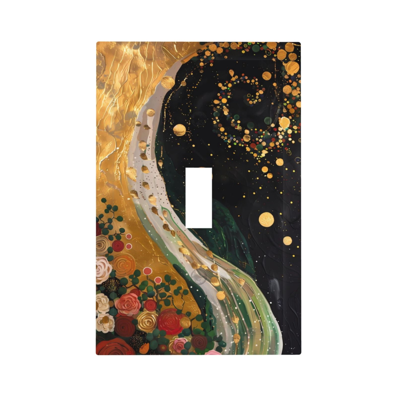 Fotbe Abstract Gold Floral Galaxy Print Duplex Receptacle Wall Plate, 1 ...