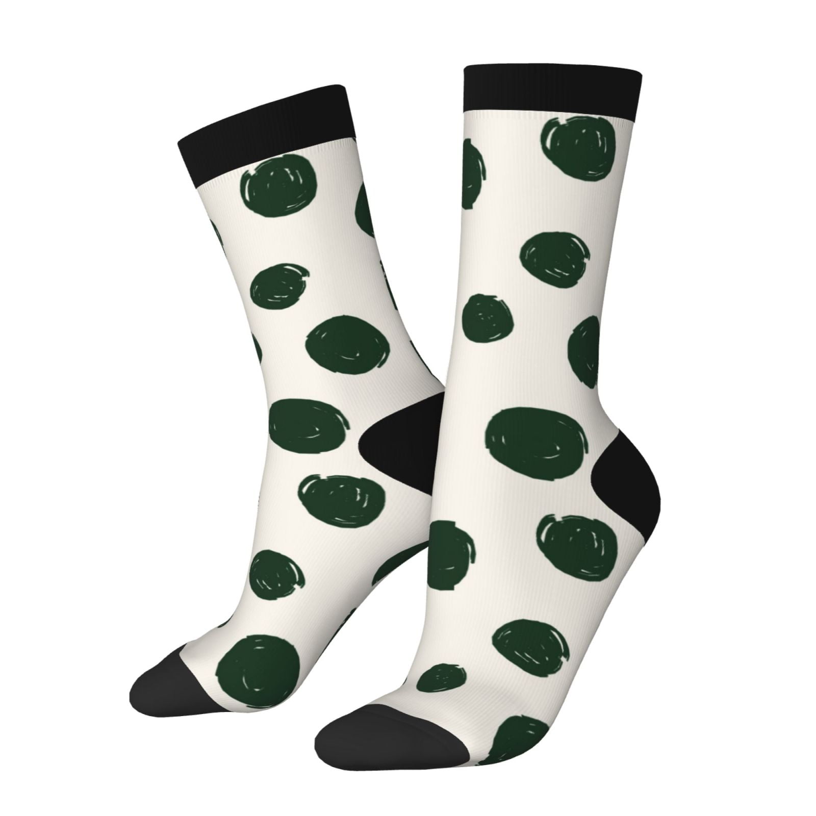 Fotbe Abstract Green Polka Dot Pattern Long Socks for Men & Women ...