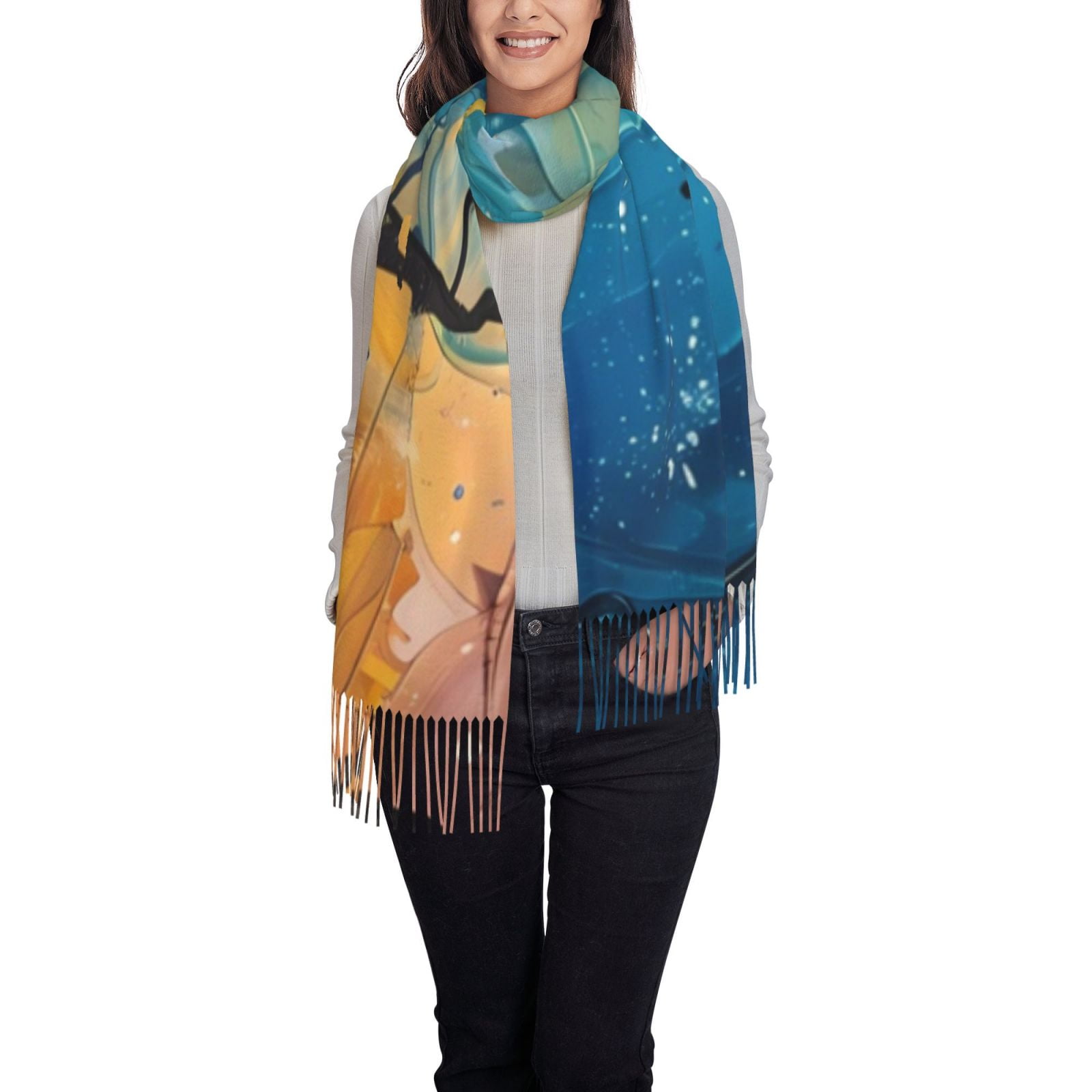 Fotbe Abstract Night Sky Tree Print Womens Fall Winter Scarf Tassel ...