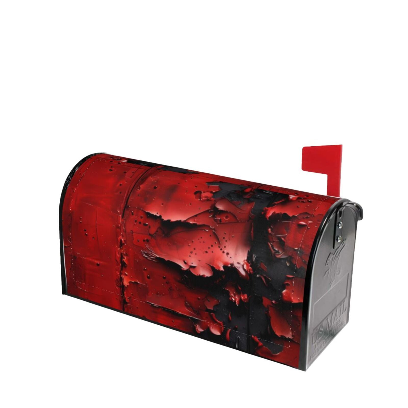 Fotbe Abstract Red Textured Canvas Mailbox Covers Post Letter Box Cover ...