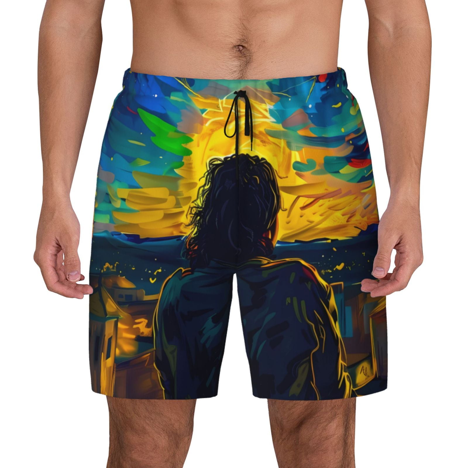 Fotbe Abstract Starry Sky Men’s Swim Trunks Quick Dry Swim Shorts Board ...