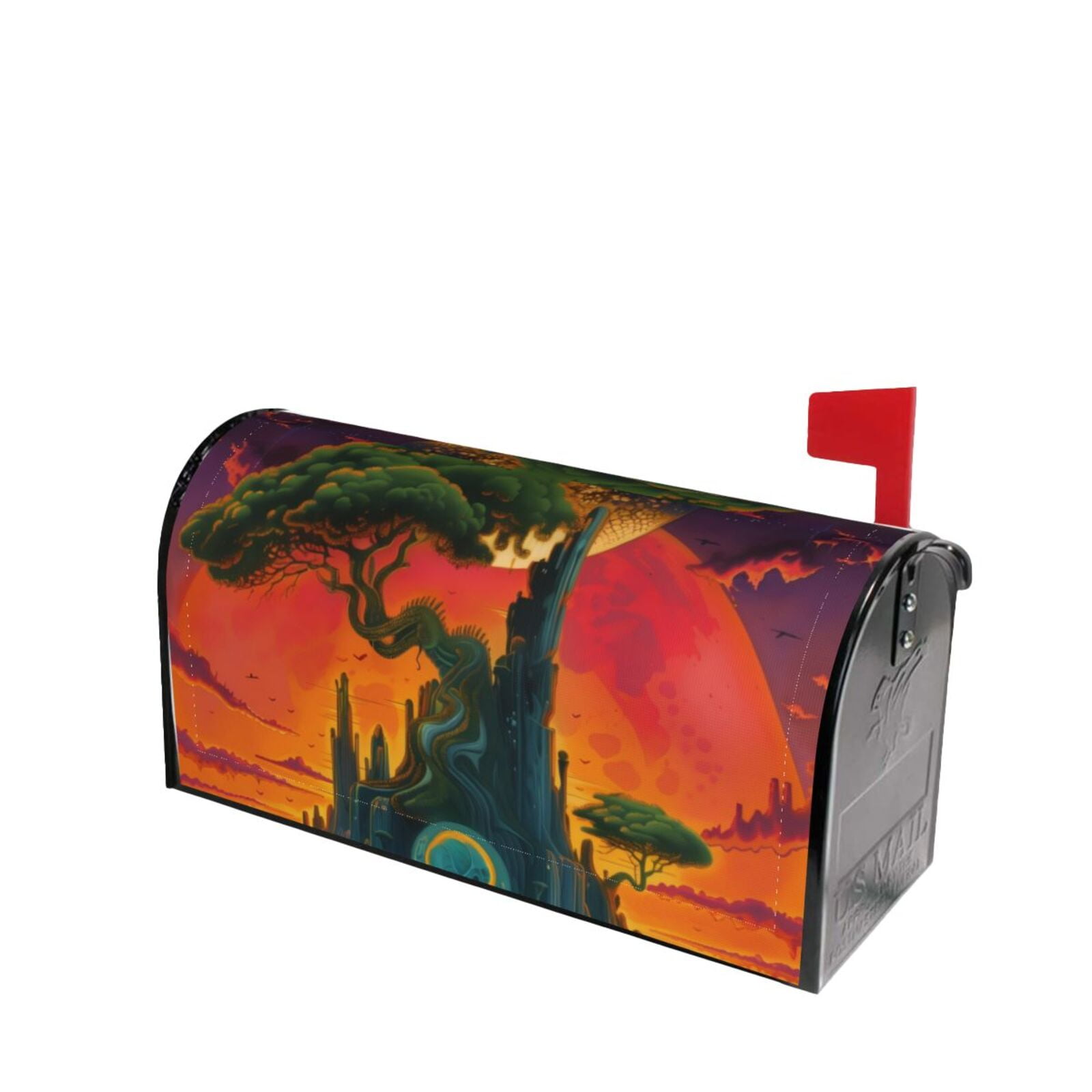 Fotbe Abstract Tree Castle Mailbox Covers Post Letter Box Cover Garden ...
