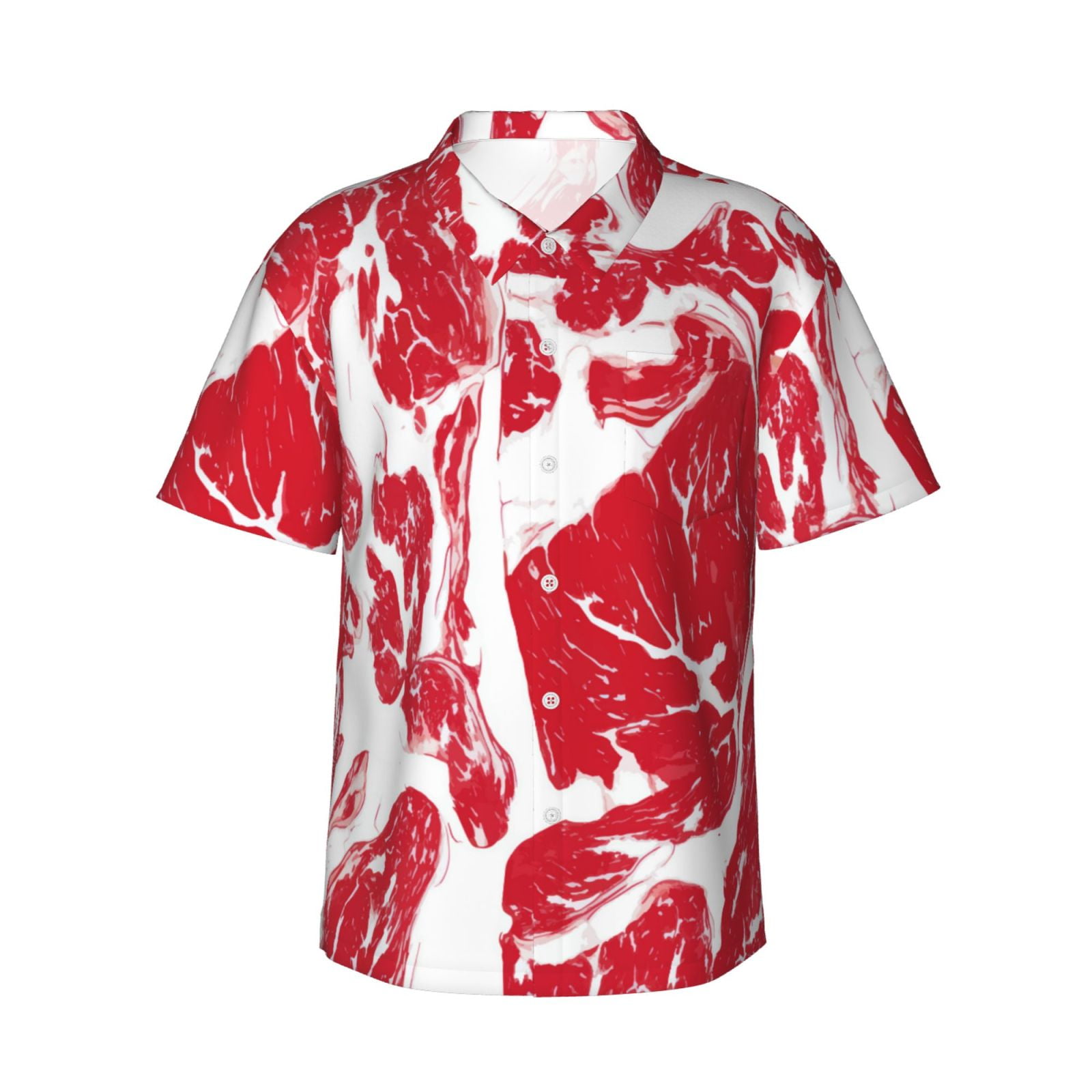 Fotbe Abstract meat Pattern Hawaiian Shirt for Men Unisex Summer Beach ...