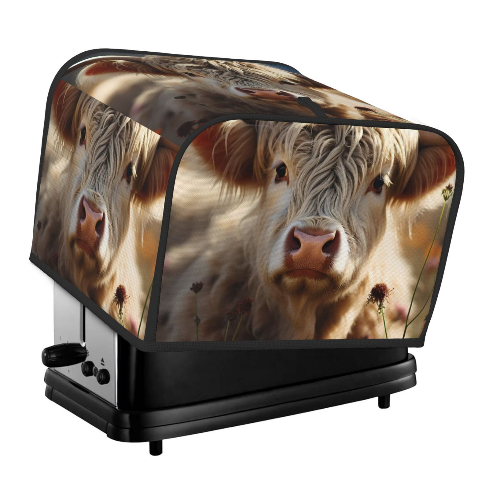 Fotbe Adorable Flower Field Cow for Four Slice Toaster Cover ...