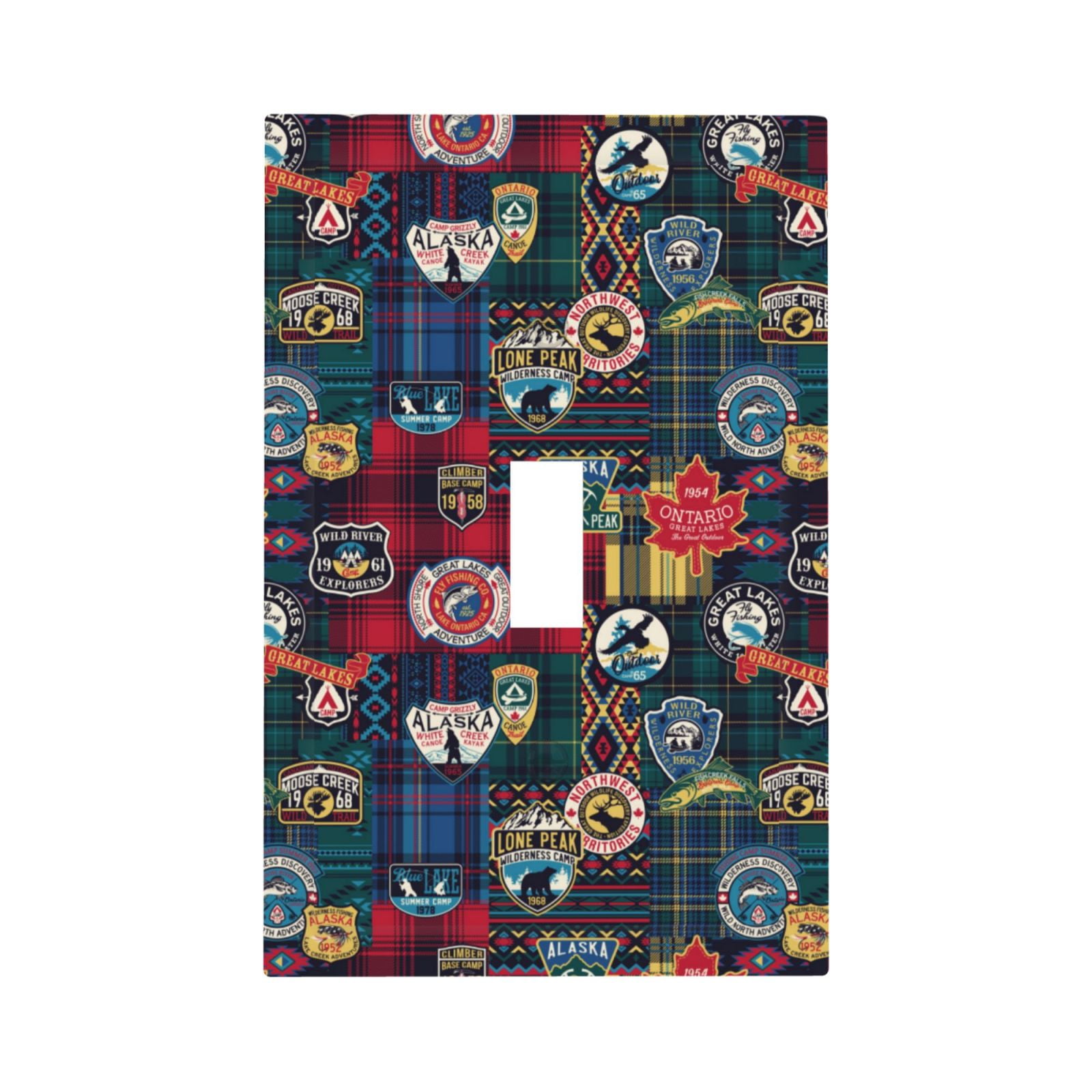 Fotbe Adventure Camping Badge Print Duplex Receptacle Wall Plate, 1 ...