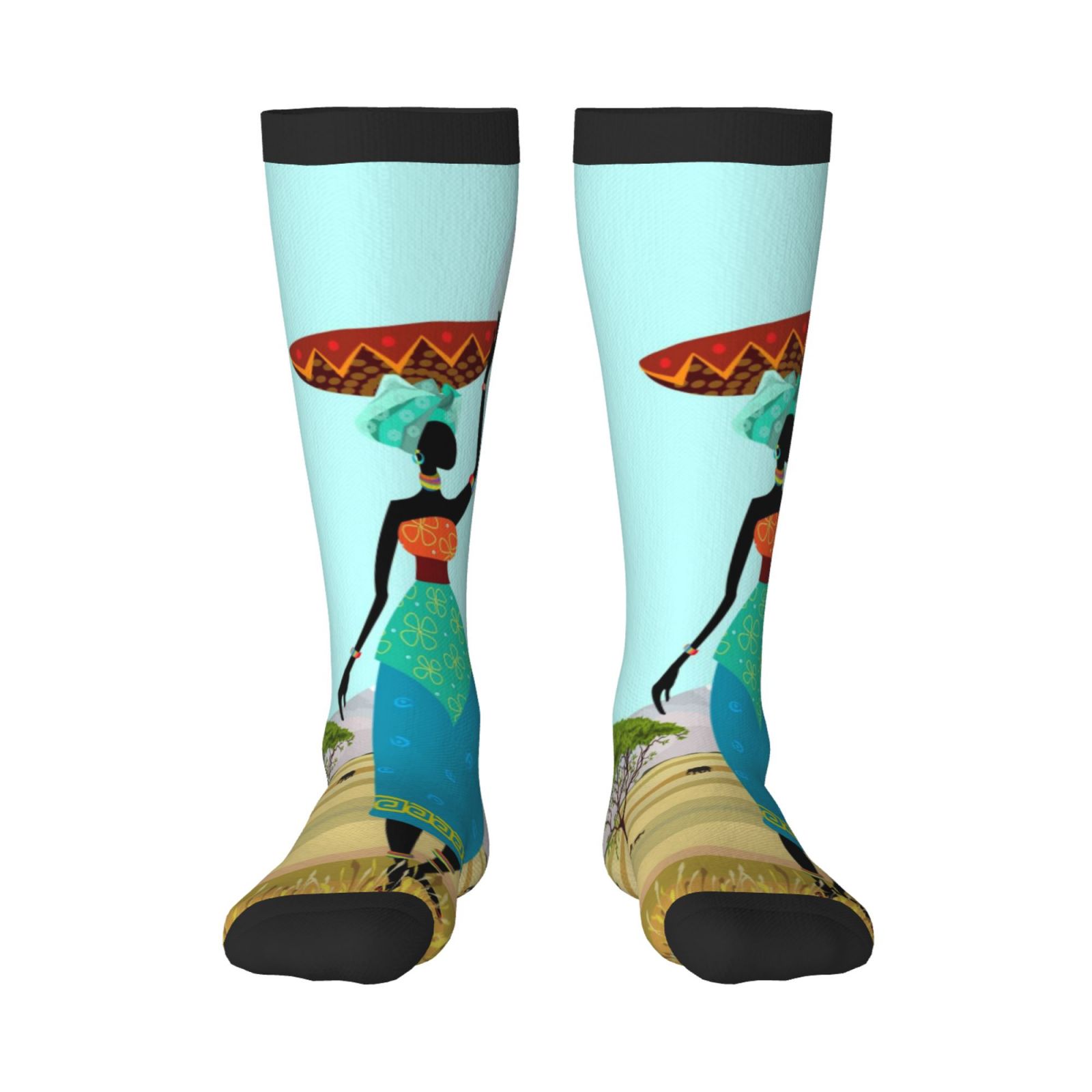 Fotbe African Women print Women's Men's Novelty Crew Socks Cotton Socks ...
