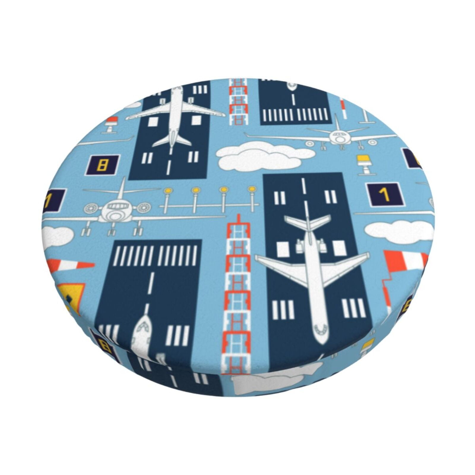 Fotbe Airplanes and Aviation Signs Stool Covers Round,Waterproof Round ...