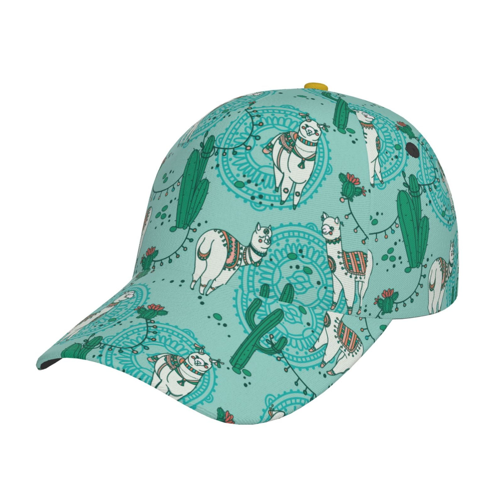 Fotbe Alapaca In Boho Baseball Cap, Alapaca In Boho Print Dad Hat ...