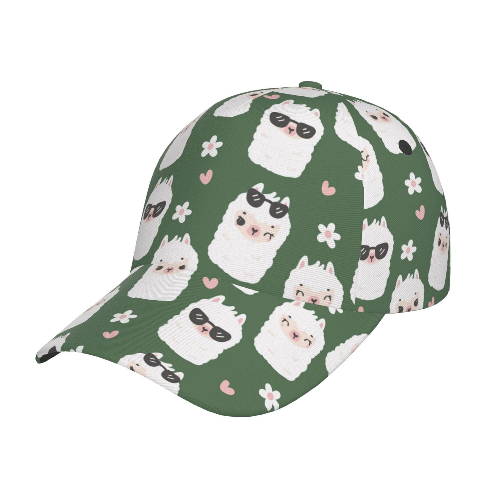 Fotbe Alpaca Faces Baseball Cap, Alpaca Faces Print Dad Hat,Outdoor Hat ...