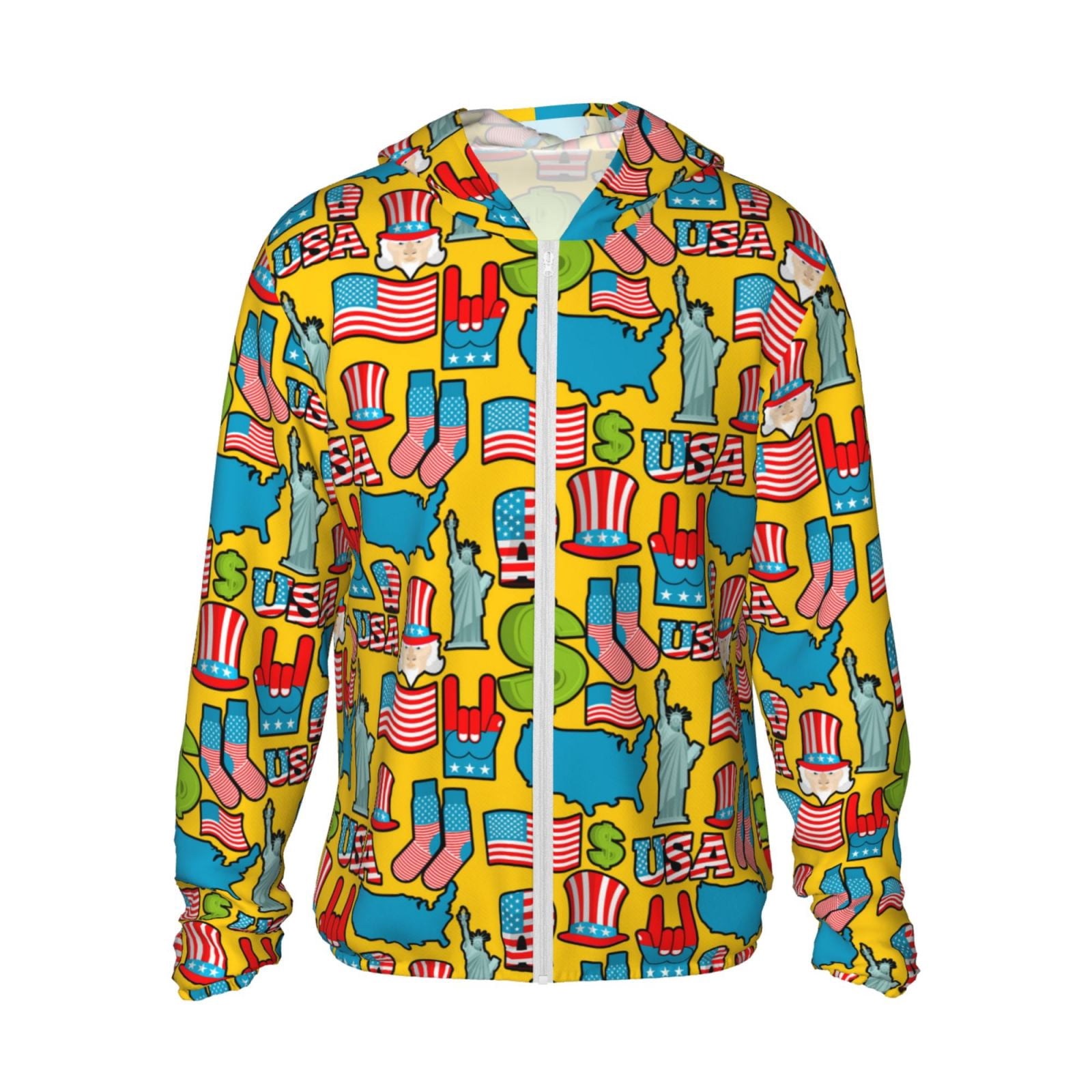 Fotbe America Symbols Men's Women's UPF 50+ Sun Protection Jacket ...