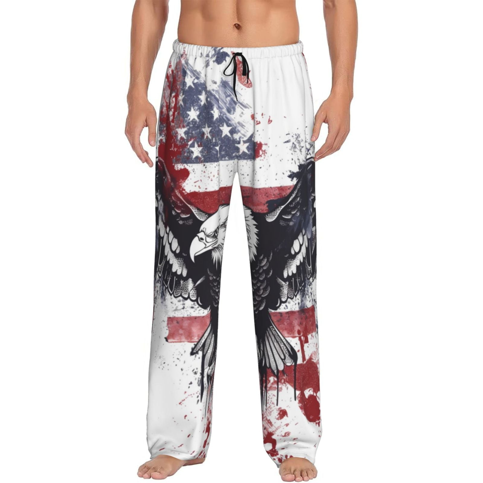 Fotbe American Flag Eagle Art Men's Pajama Pants,Sleepwear Pants,Pj ...