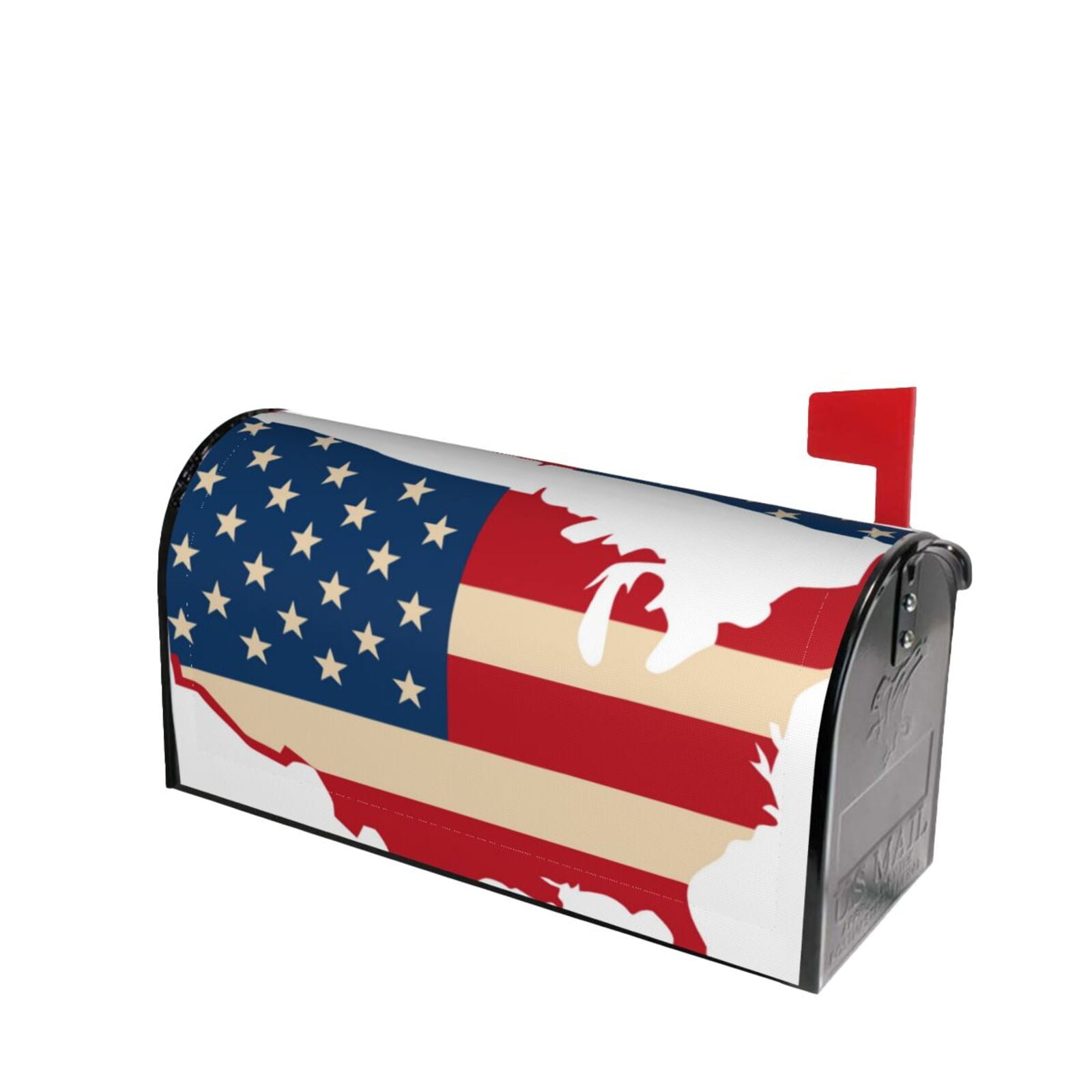Fotbe American Flag Map Mailbox Covers Post Letter Box Cover Garden ...