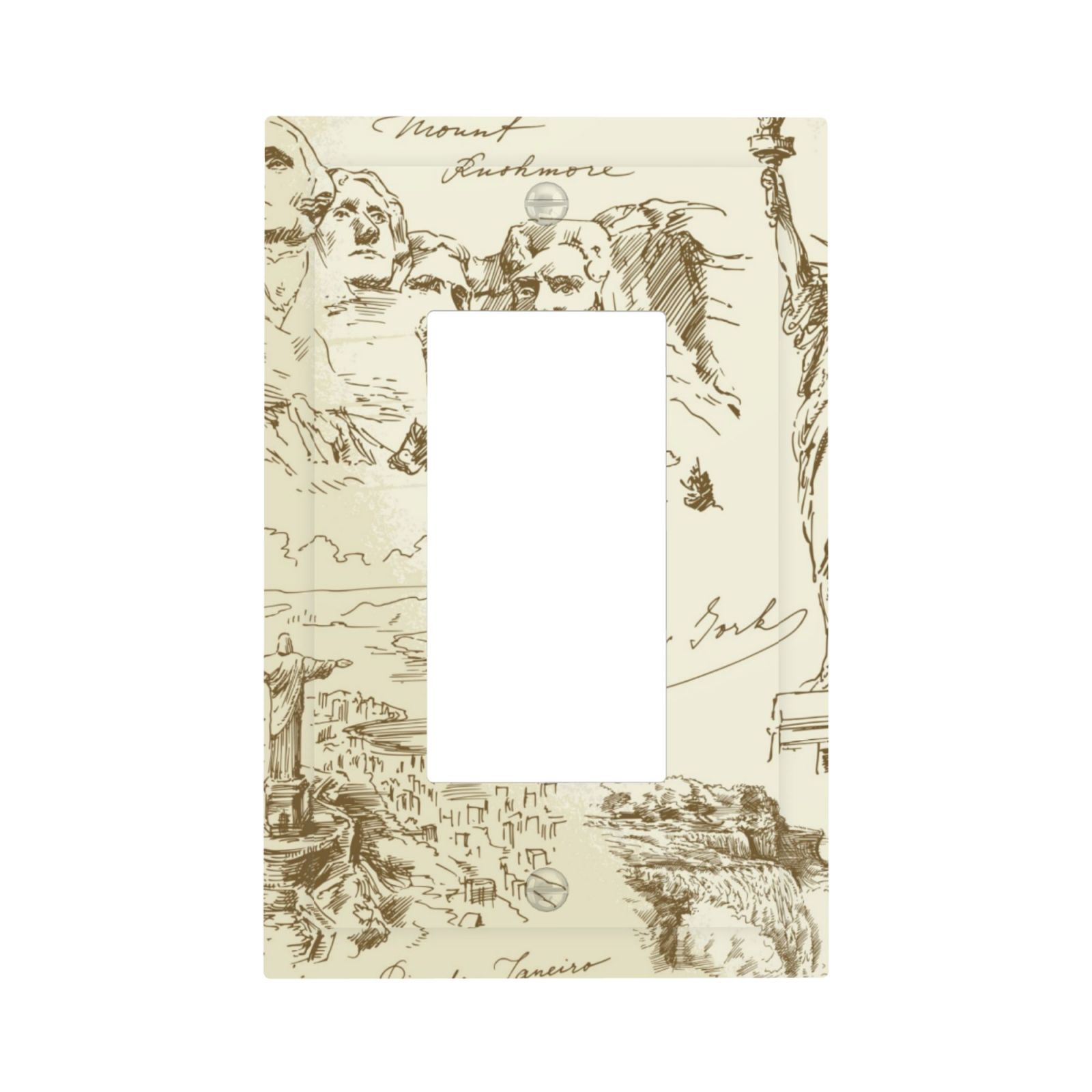 Fotbe American Monuments Print Duplex Receptacle Wall Plate, 1-Gang 5.0 ...