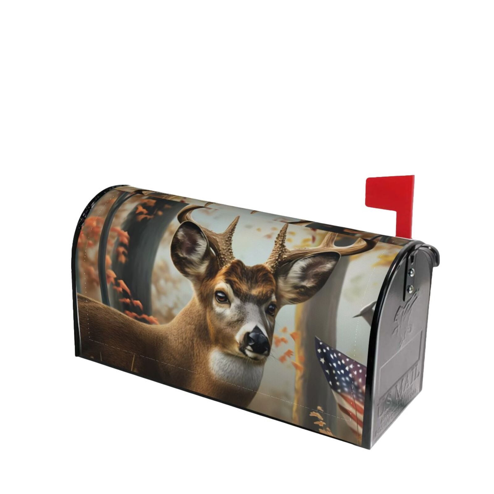 Fotbe American Wildlife Deer Forest Mailbox Covers Post Letter Box ...
