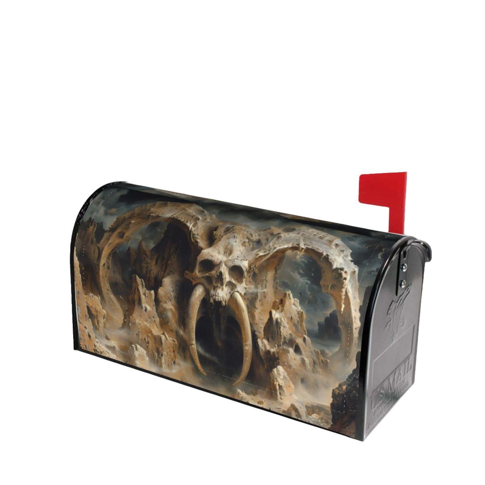 Fotbe Ancient Skull Cave Landscape Mailbox Covers Post Letter Box Cover ...
