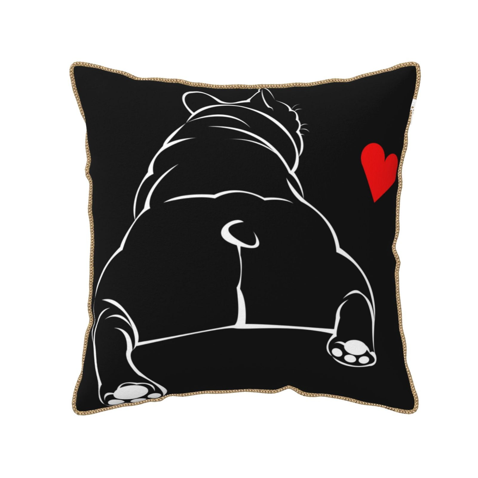 Fotbe Animal Bulldog Pattern Velvet Decorative Throw Pillow Covers with ...