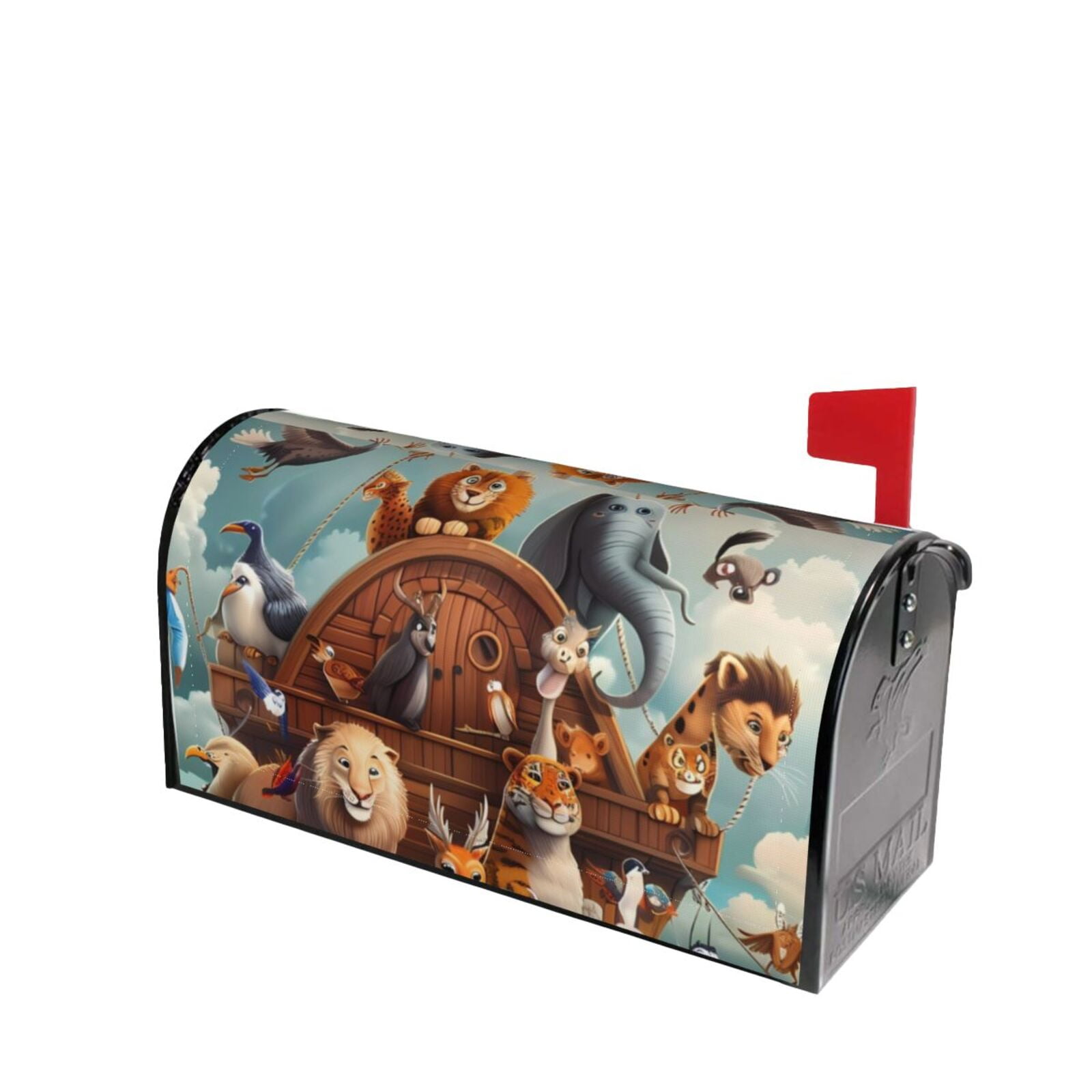 Fotbe Animal Filled Noahs Ark Mailbox Covers Post Letter Box Cover ...