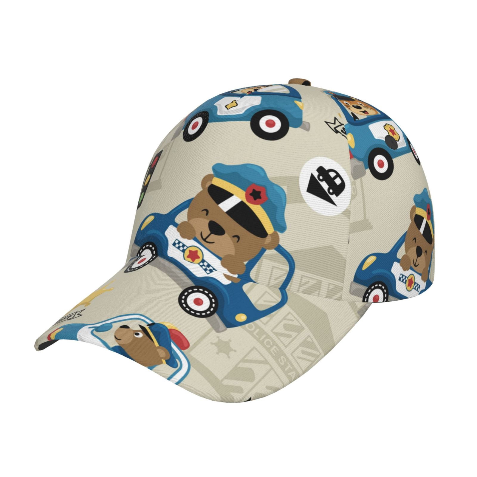Fotbe Animals Driving Police Car Baseball Cap, Animals Driving Police ...