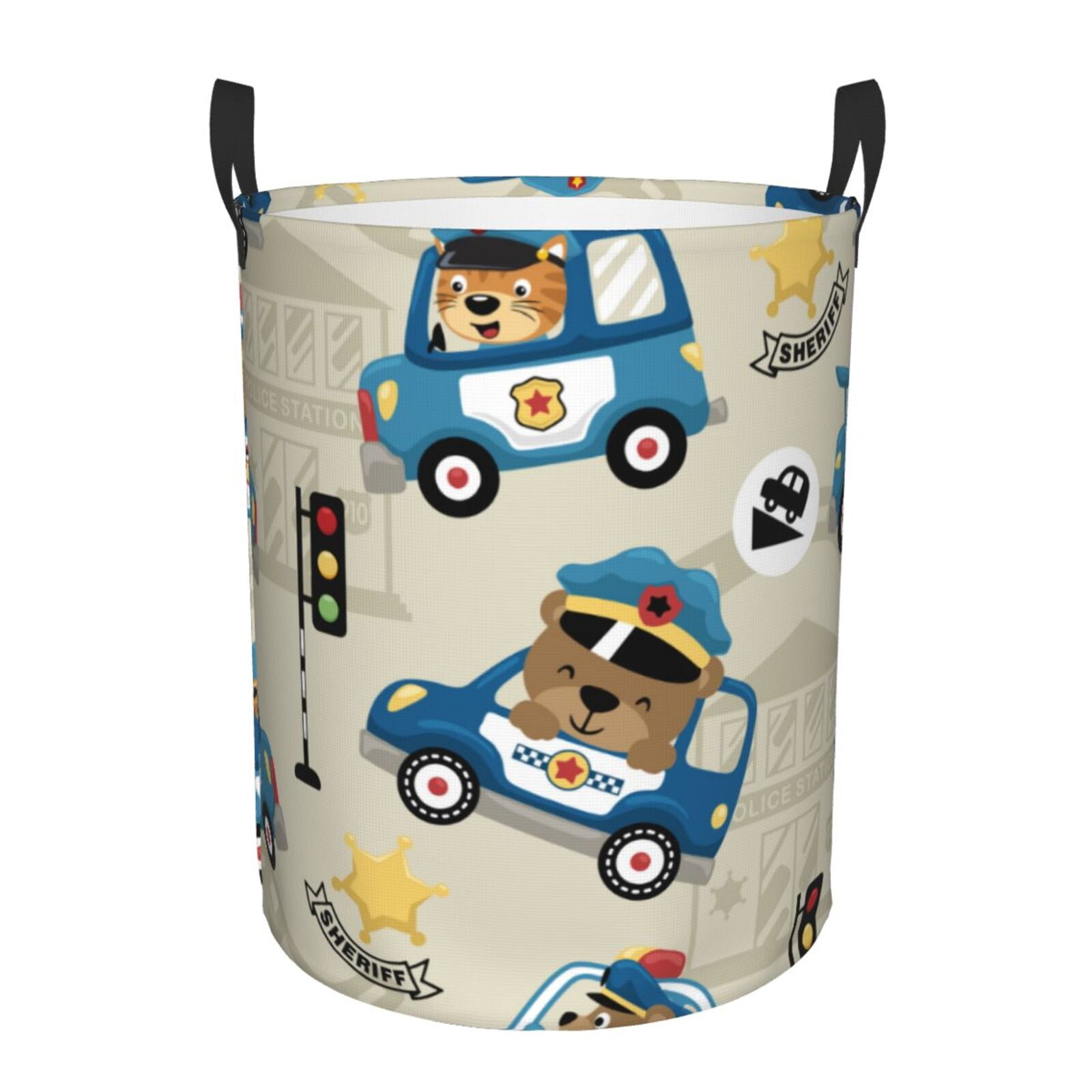 Fotbe Animals Driving Police Car Laundry Basket with Handles ...