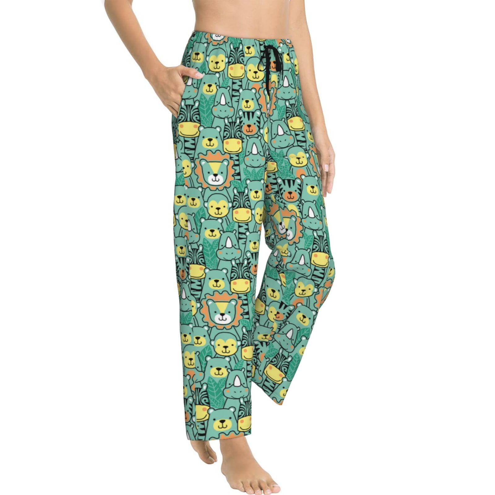 Fotbe Animals with Leaf Women's Pajama Pants,Sleepwear Pants,Pj Bottoms ...