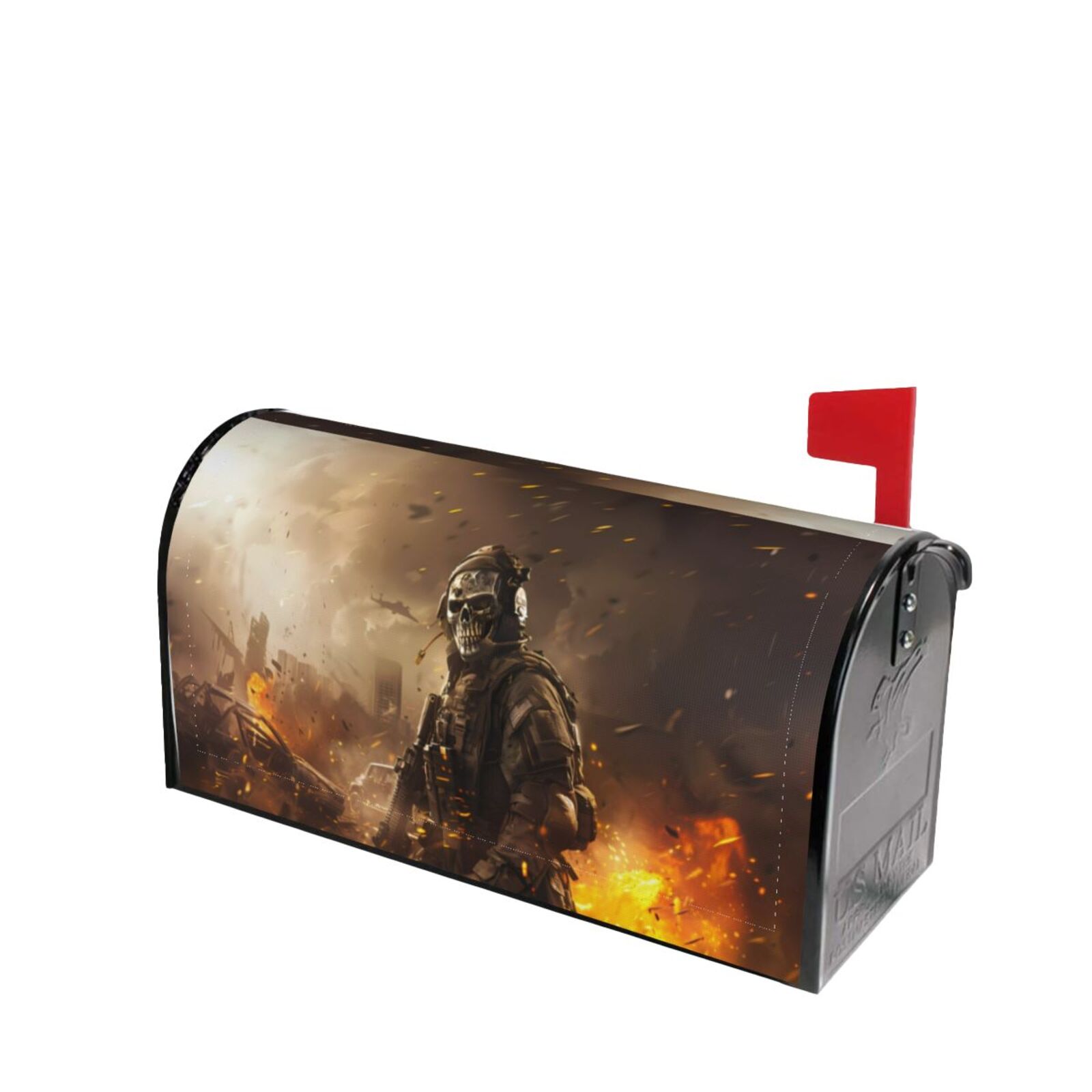 Fotbe Apocalyptic Skull Soldier Mailbox Covers Post Letter Box Cover ...