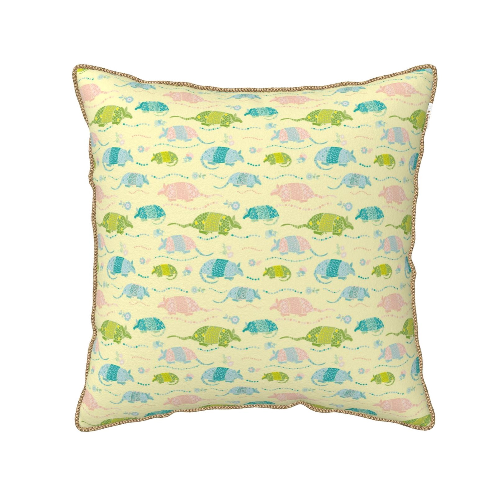 Fotbe Armadillo Floral Pattern Velvet Decorative Throw Pillow Covers ...