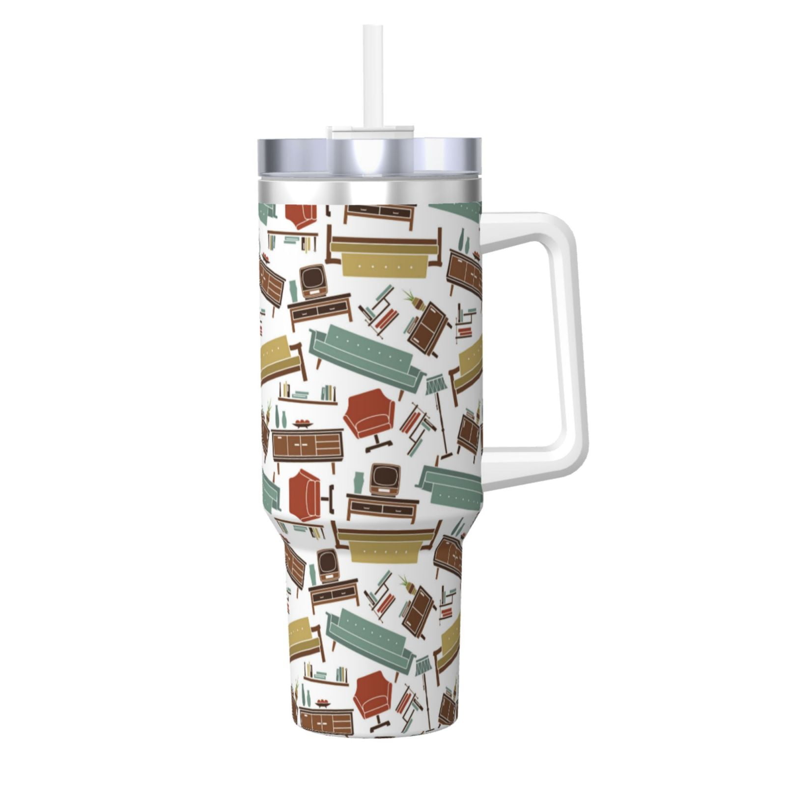 Fotbe Art Of Living Pattern 40oz Ice Bully With Handle And Straw ...