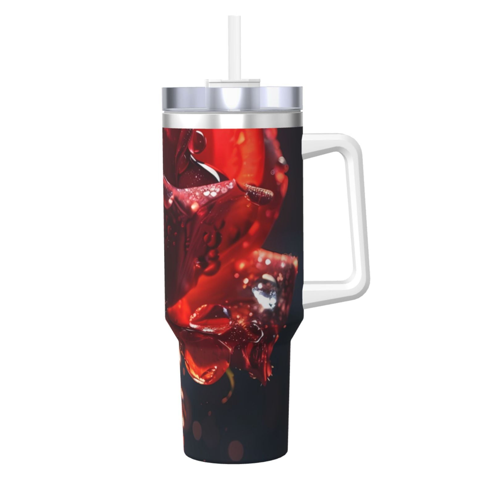 Fotbe Artistic Dewdrop Rose Pattern 40oz Ice Bully With Handle And ...