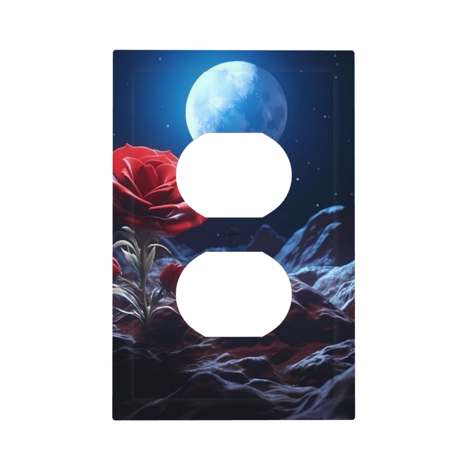 Fotbe Artistic Moon Rose Print Duplex Receptacle Wall Plate, 1-Gang 5.0 ...