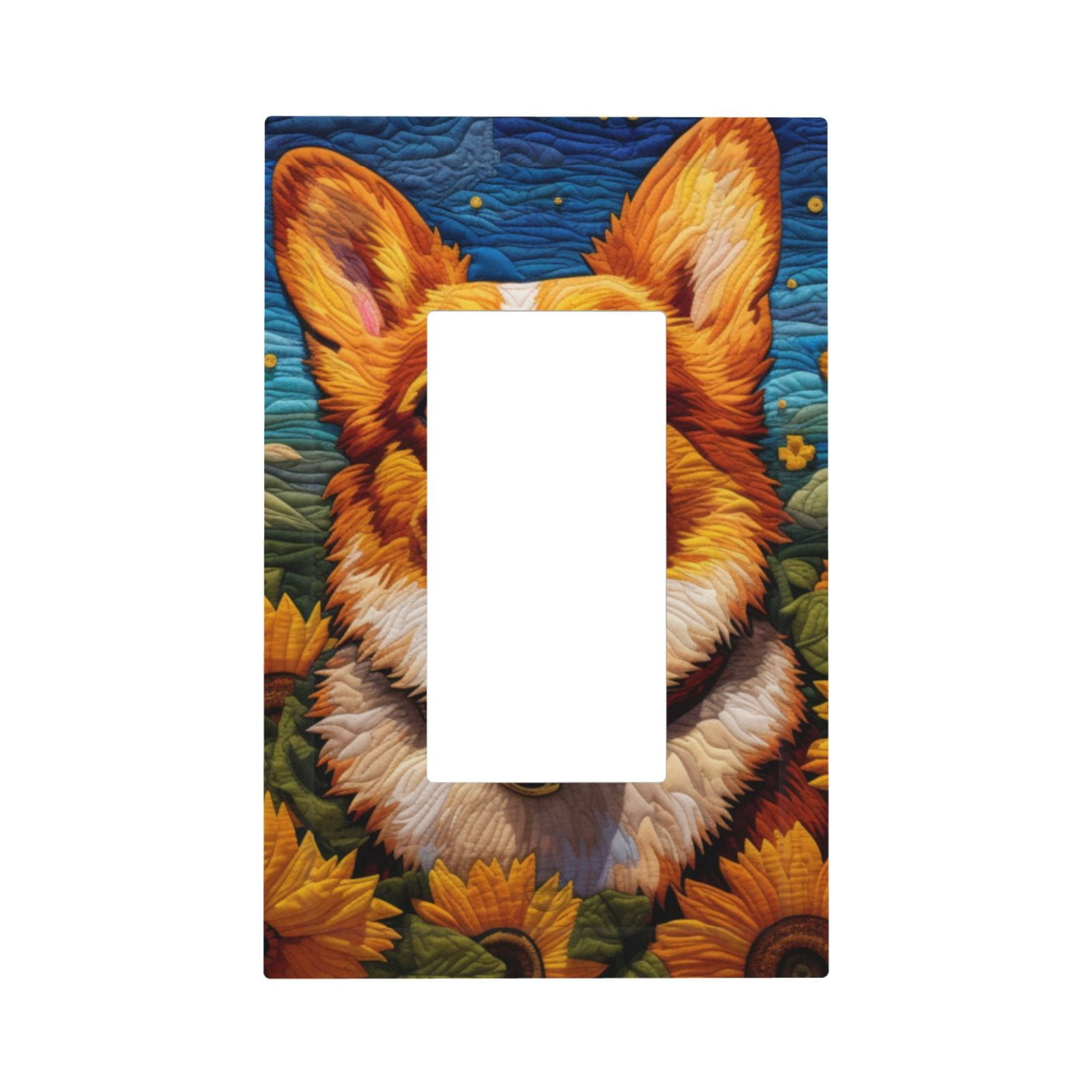 Fotbe Artistic Sunflower Corgi Print Duplex Receptacle Wall Plate, 1 ...