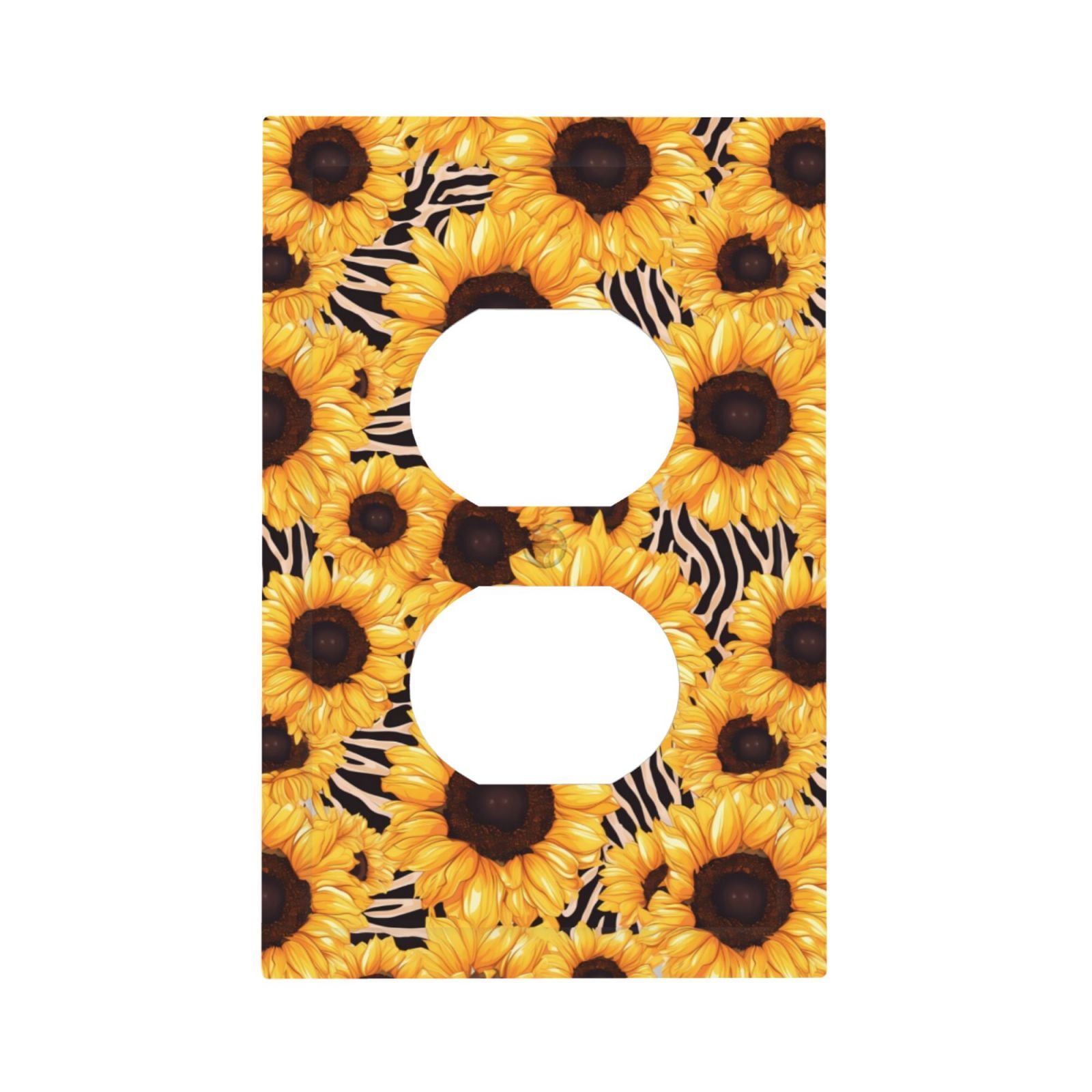 Fotbe Artistic Zebra Print Sunflower Print Duplex Receptacle Wall Plate ...