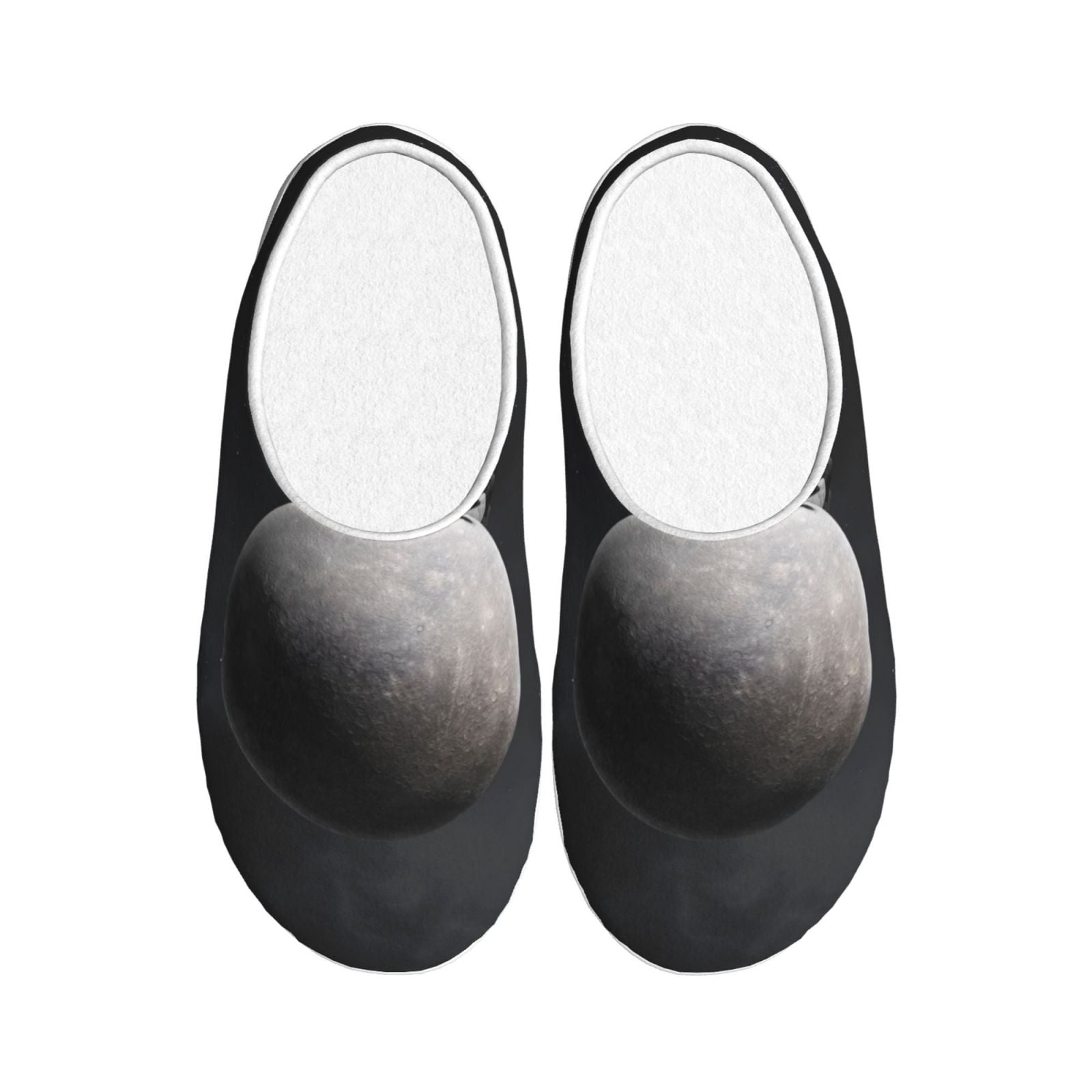 Fotbe Astronaut Sitting On Mercury Planet Pattern Women's Fuzzy Curly Fur Memory Foam Loafer ...