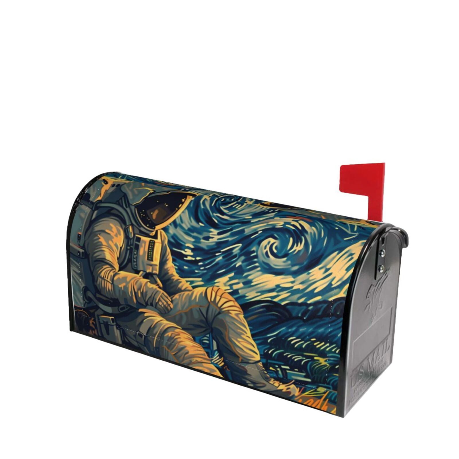 Fotbe Astronaut Starry Night Mailbox Covers Post Letter Box Cover ...