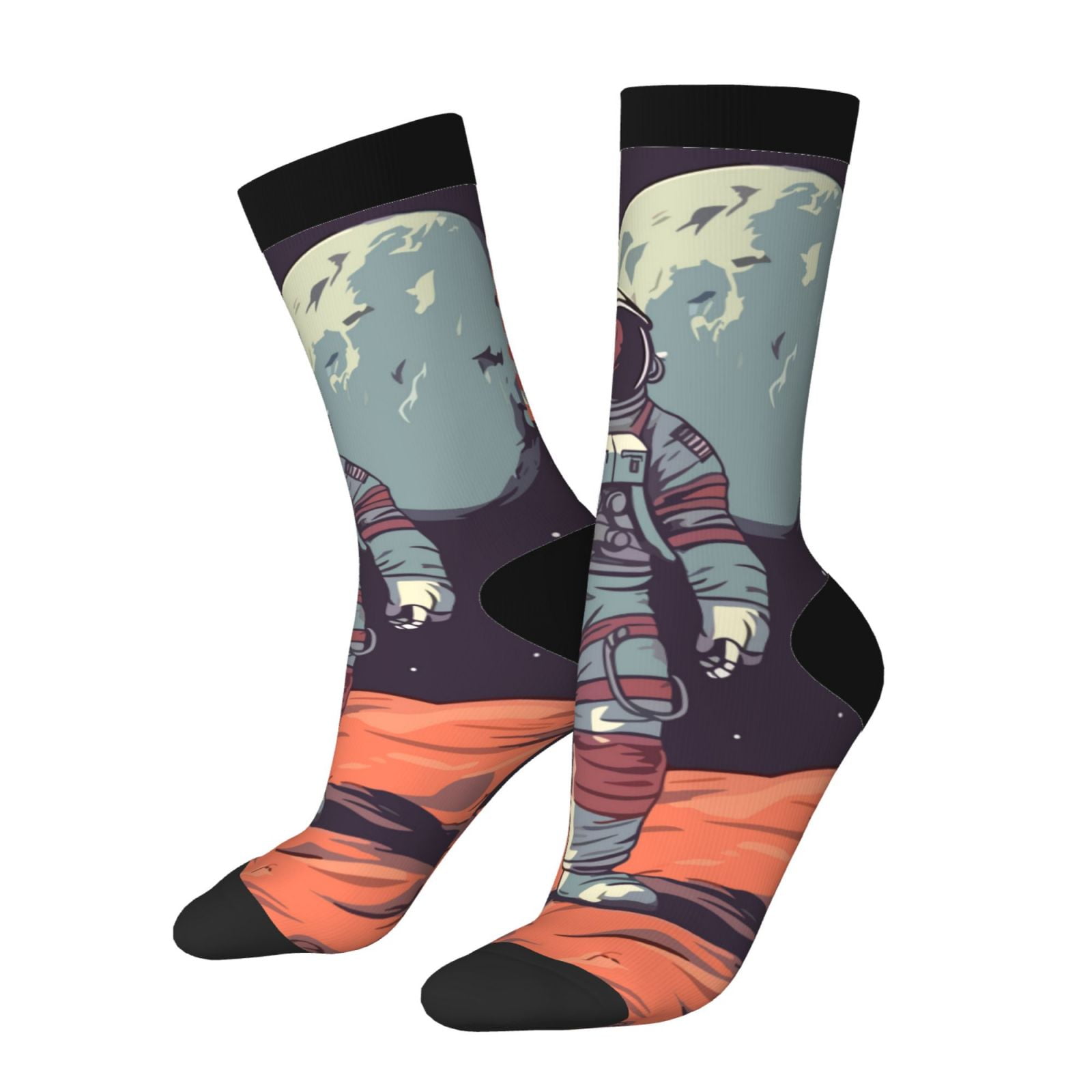 Fotbe Astronaut With American Flag Pattern Long Socks for Men & Women ...