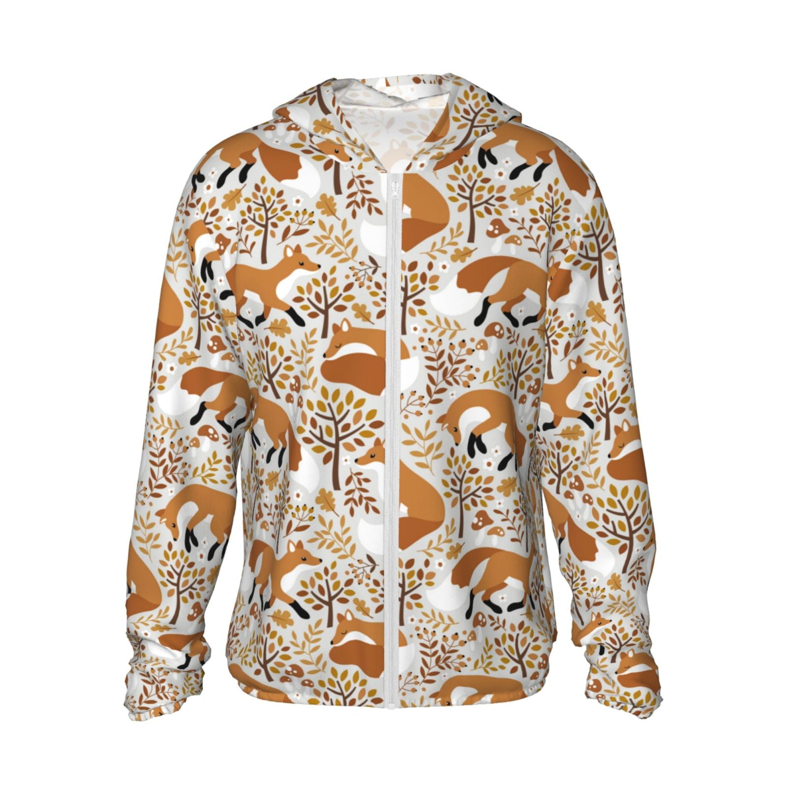 Fotbe Autumn Fox with Brown Plants Men's Women's UPF 50+ Sun Protection ...