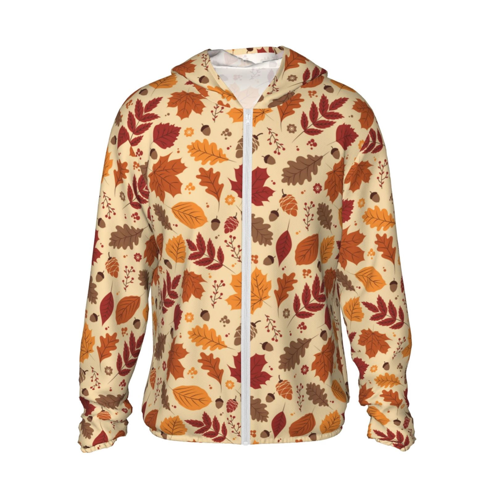 Fotbe Autumn Leaves 2 Men's Women's UPF 50+ Sun Protection Jacket ...