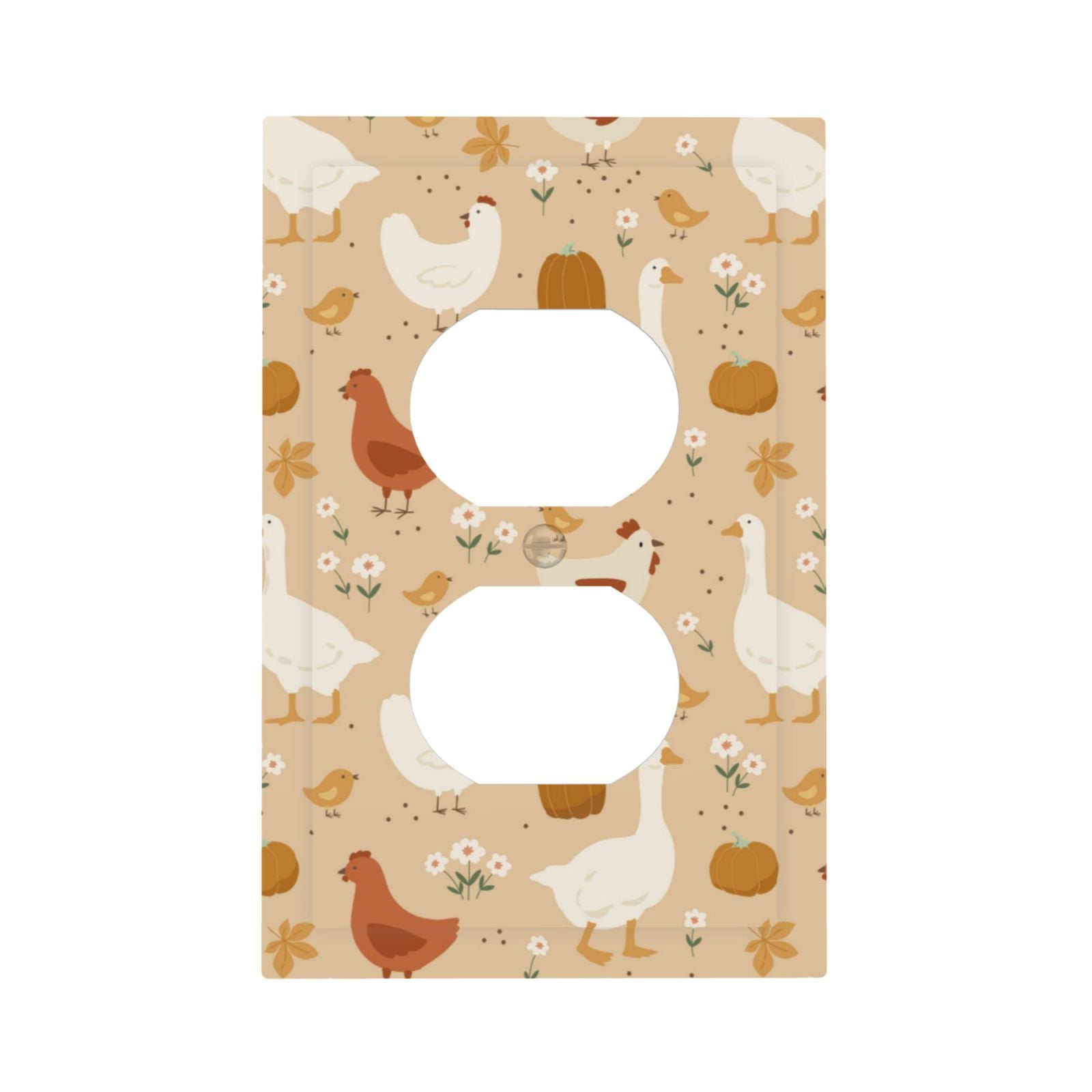 Fotbe Autumn and Thanksgiving Print Duplex Receptacle Wall Plate, 1 ...