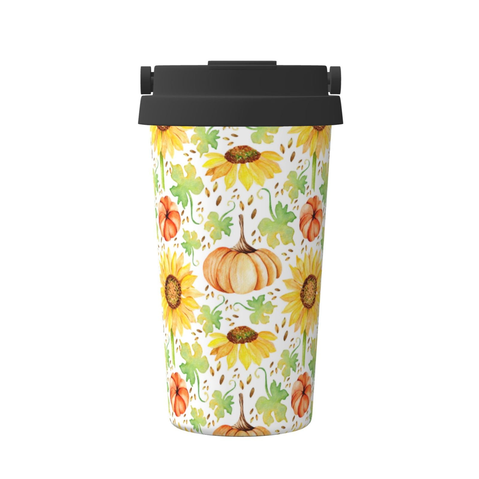 Fotbe Autumn Theme Printed Insulated Travel Coffee Mug Spill Proof Leak ...
