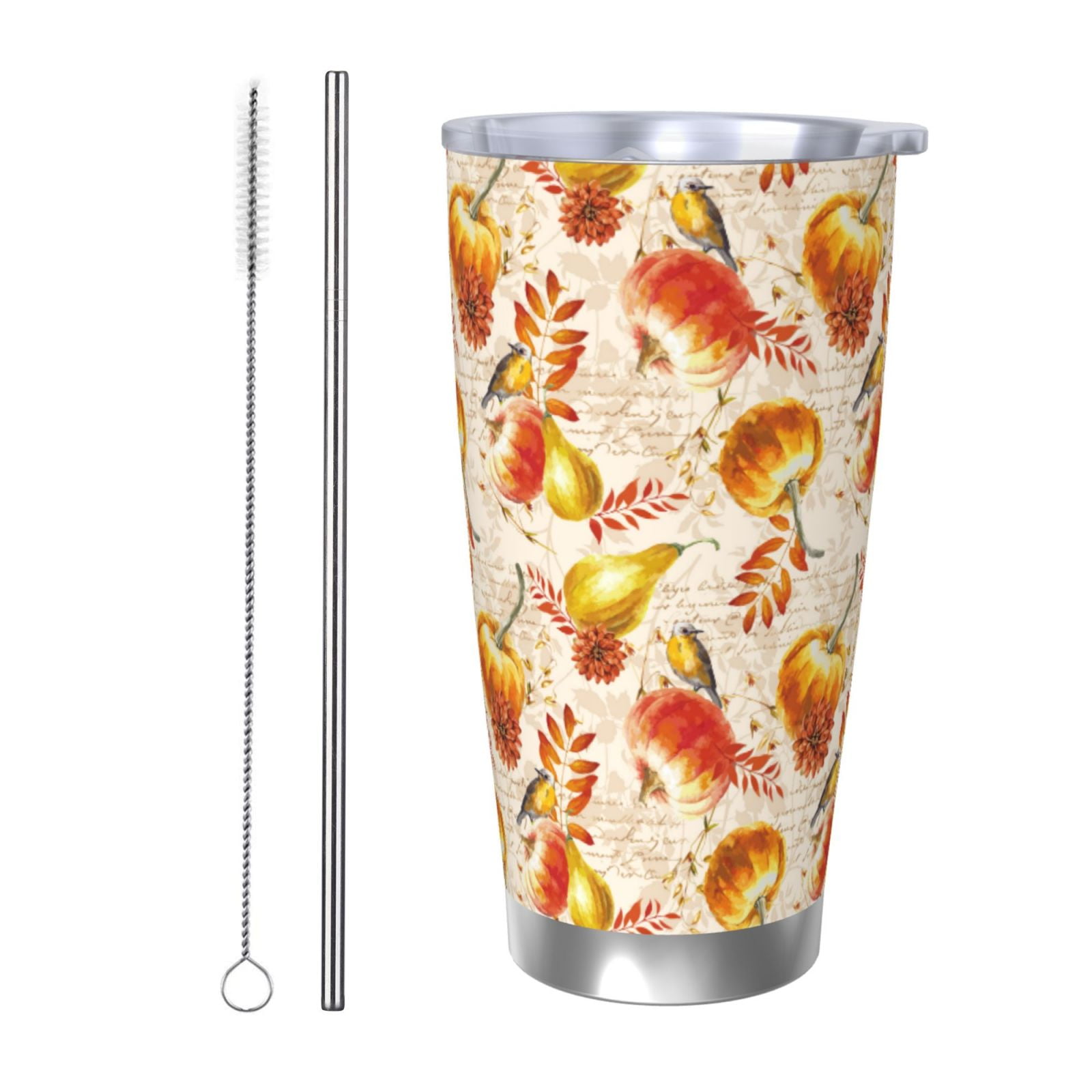 Fotbe Autumn With Birds Pattern 20 oz Tumbler Stainless Steel Vacuum ...